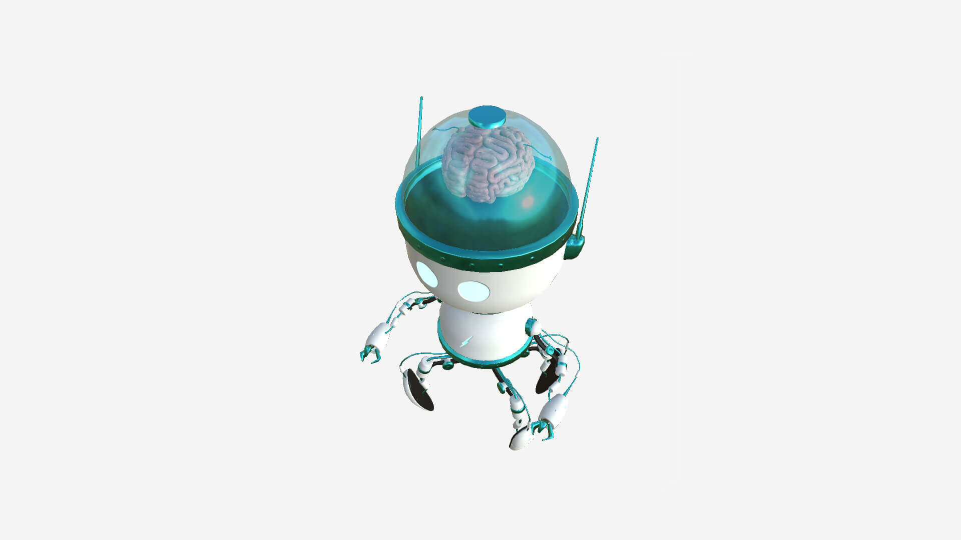 Sci-Fi Robot Model G 02 - White and Blue by gsommer