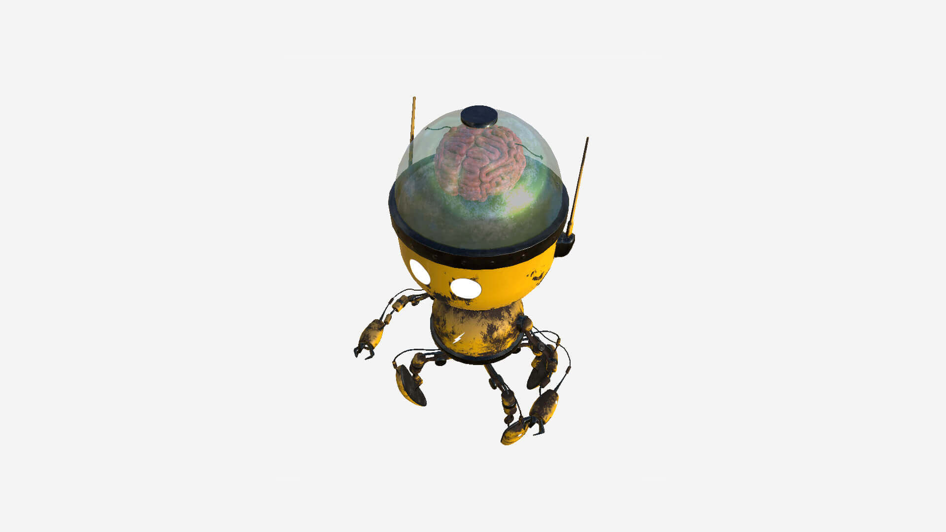 Sci-Fi Robot Model G 05 - Yellow by gsommer