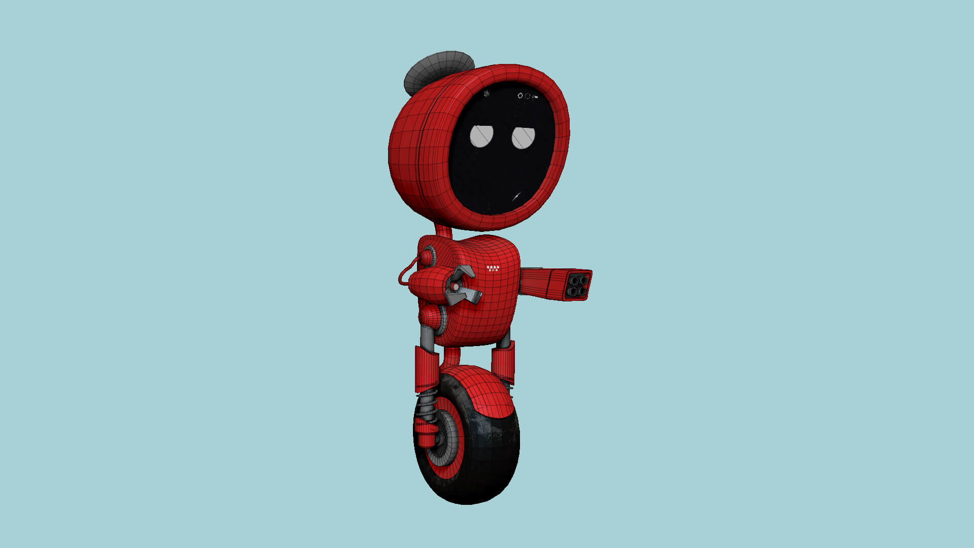 Sci-Fi Robot Model H 08 - Red by gsommer
