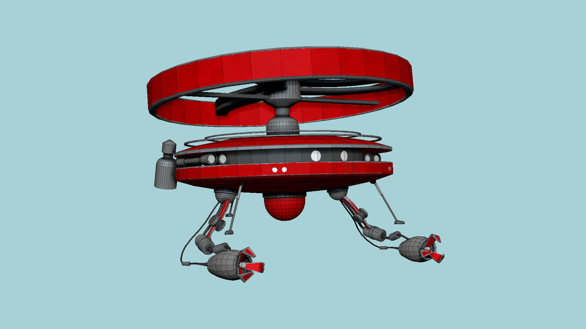 Sci-Fi Robot Model I 04 - Red by gsommer