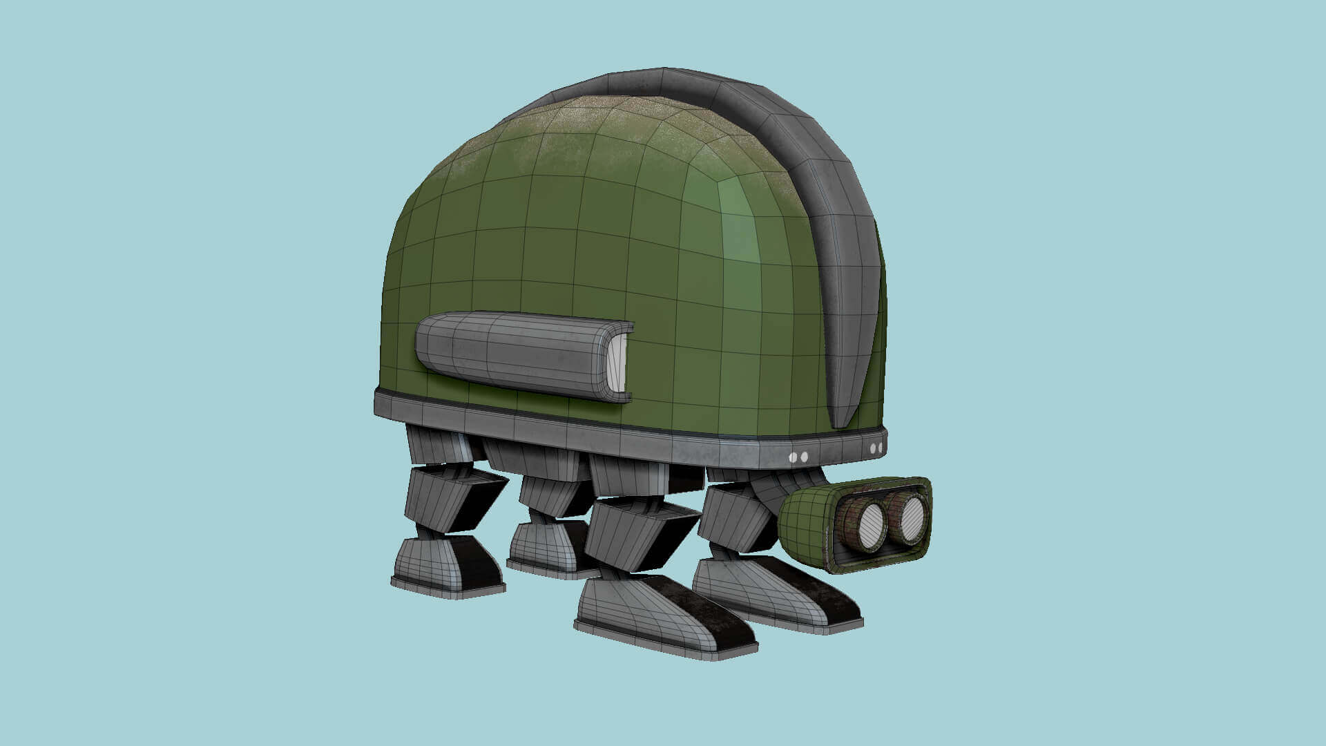 Sci-Fi Robot Model J 03 - Green Turtle by gsommer