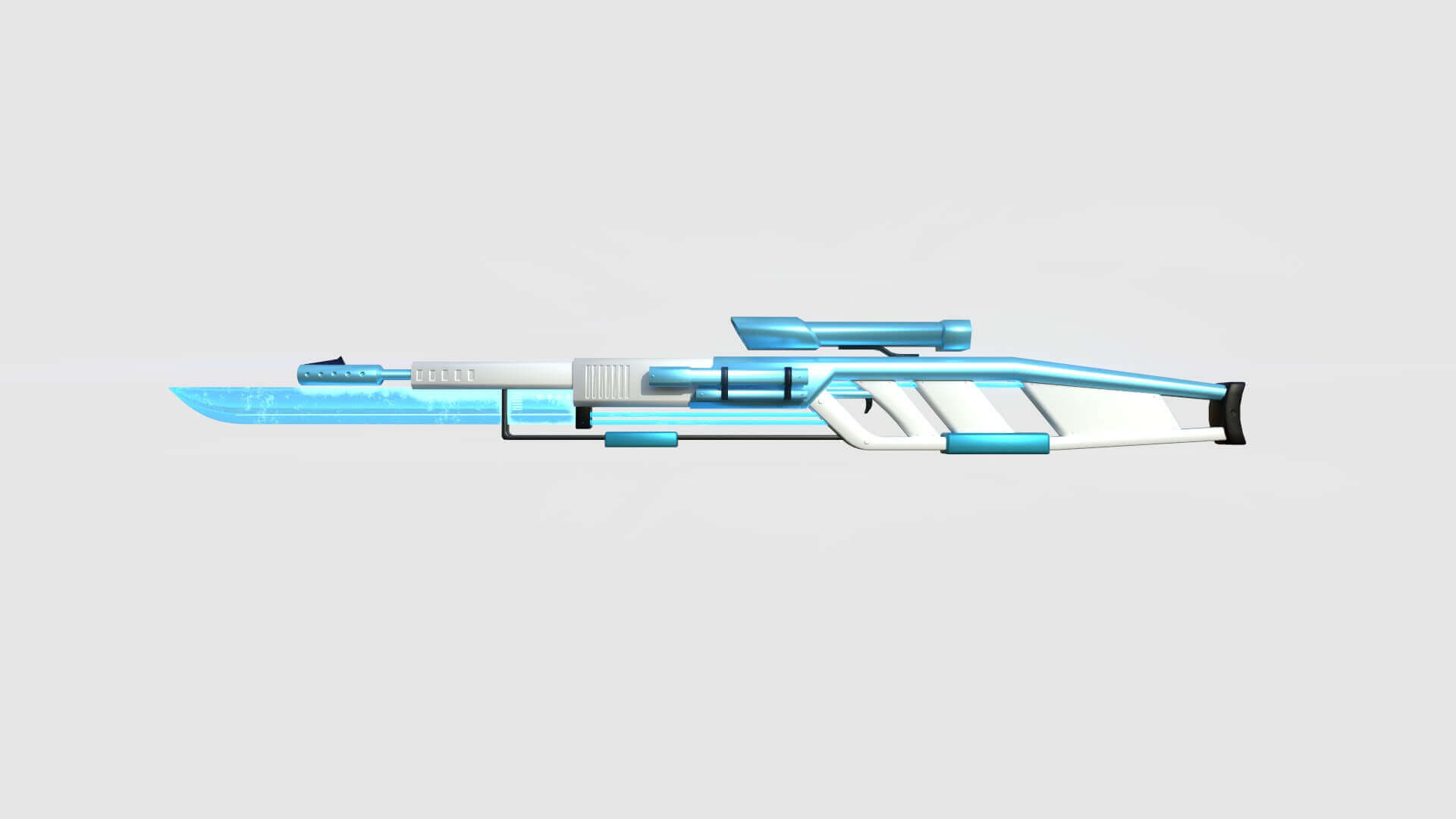 Sci-Fi Sniper Gunblade 01 - White and Blue 3D Model by gsommer
