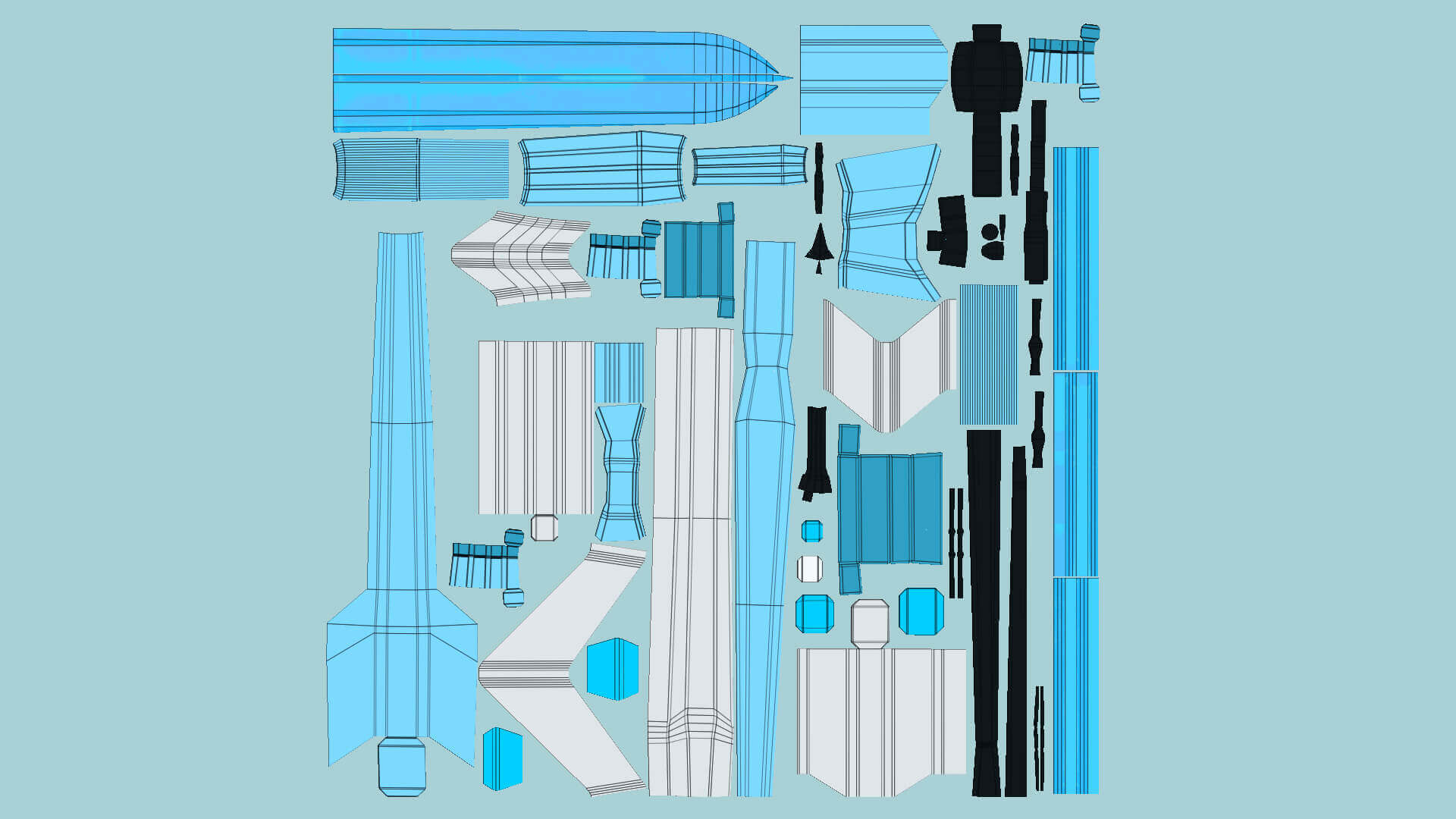 Sci-Fi Sniper Gunblade 01 - White and Blue 3D Model by gsommer