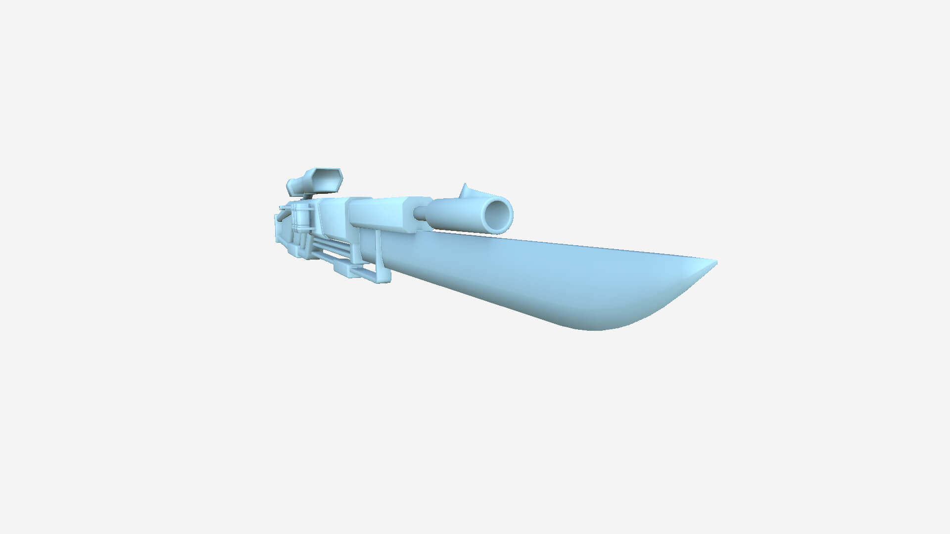 Sci-Fi Sniper Gunblade 01 - White and Blue 3D Model by gsommer
