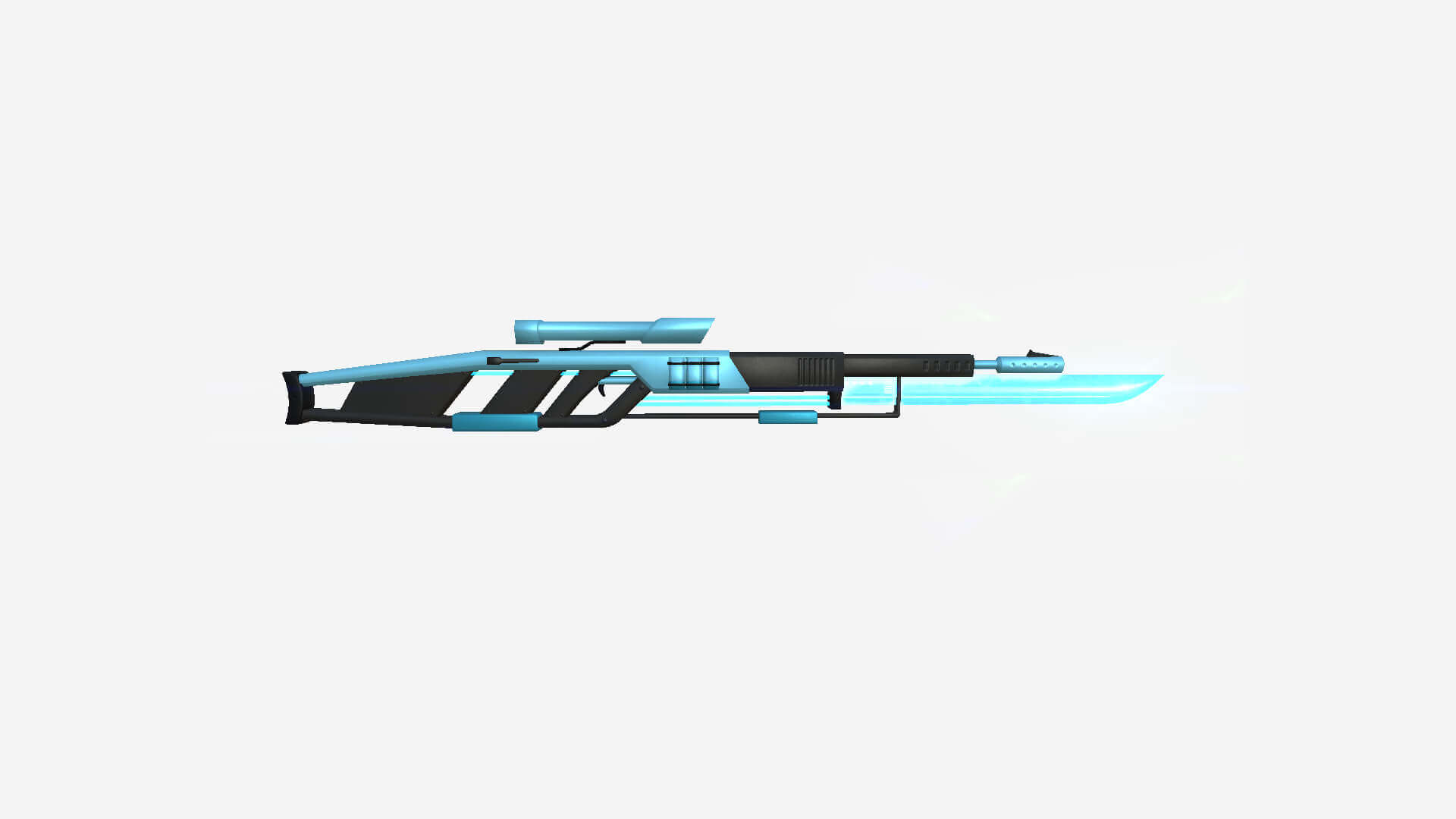 Sci-Fi Sniper Gunblade 02 - Black and Blue 3D Model by gsommer