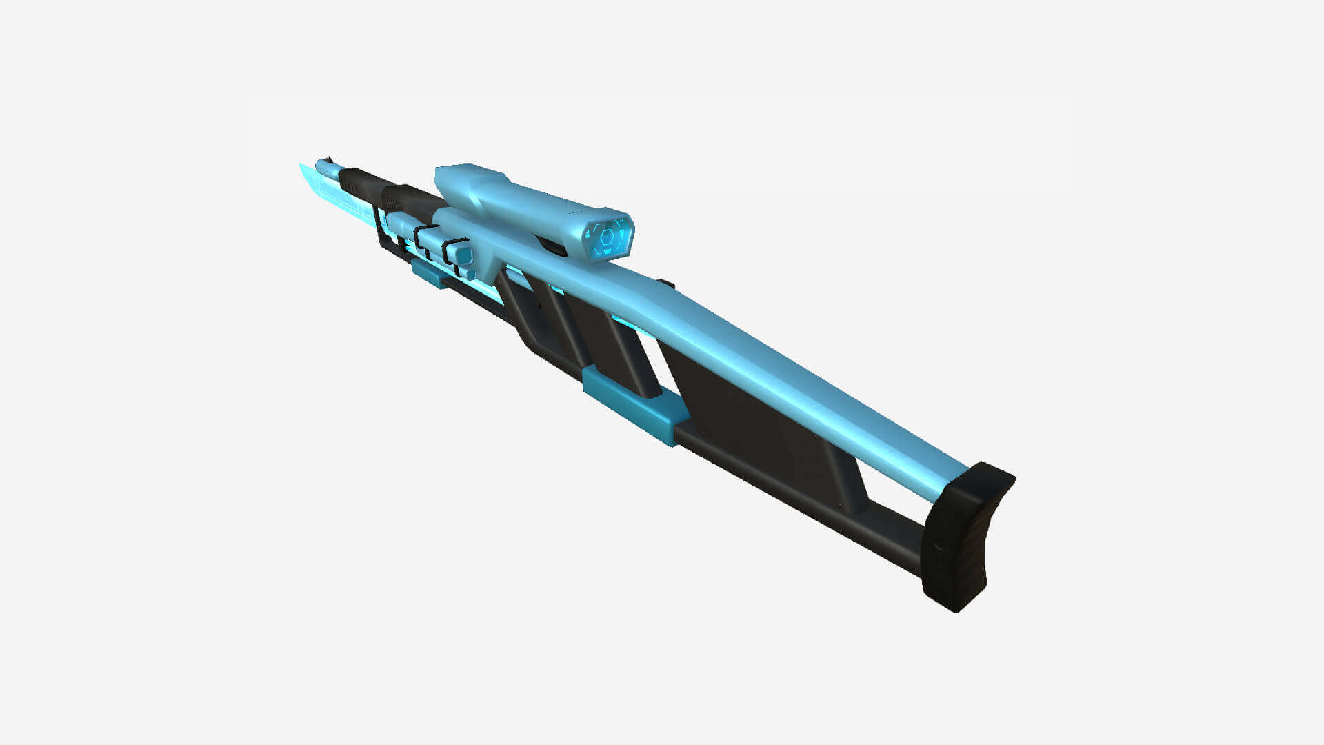 Sci-Fi Sniper Gunblade 02 - Black and Blue 3D Model by gsommer