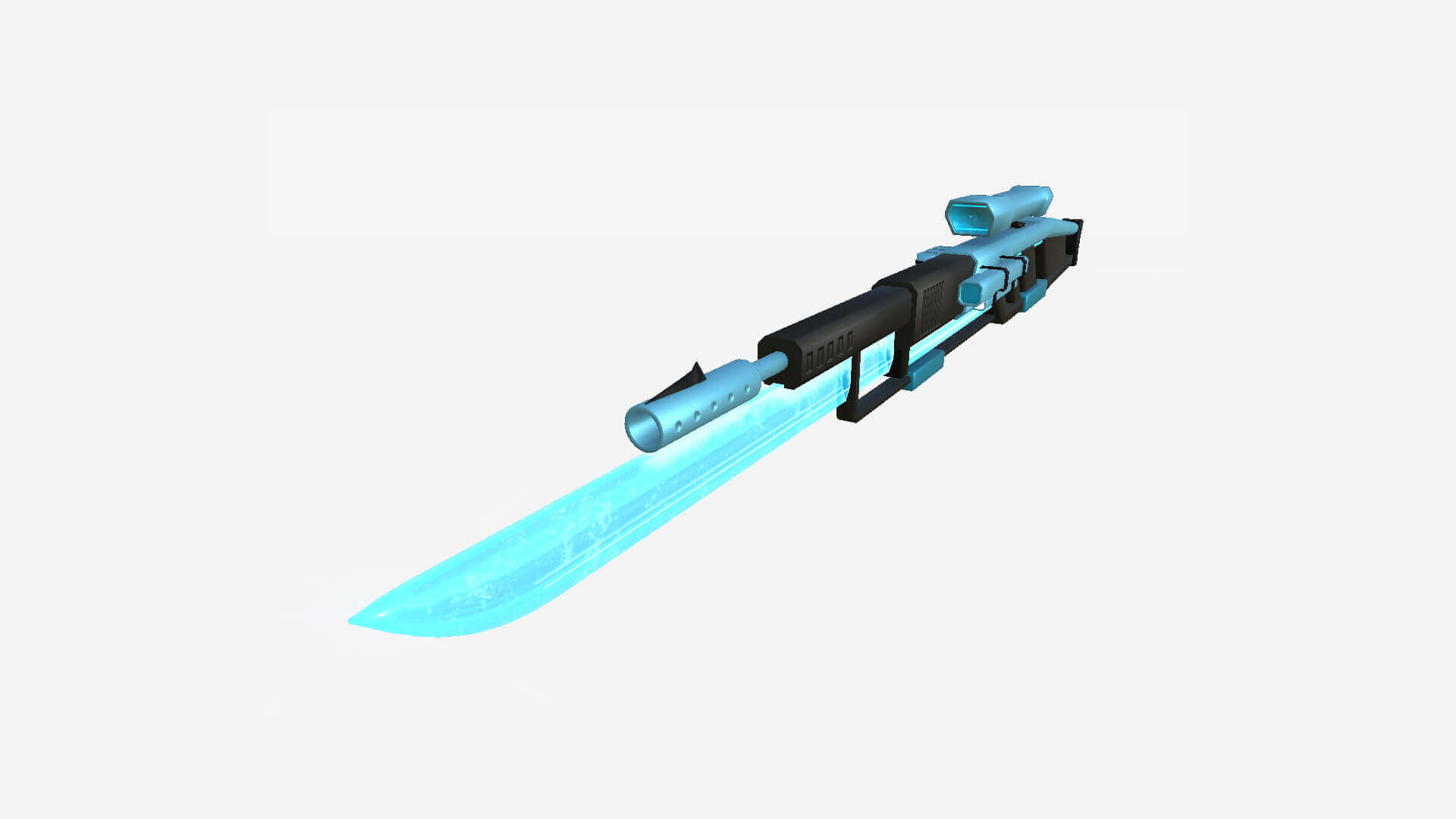 Sci-Fi Sniper Gunblade 02 - Black and Blue 3D Model by gsommer