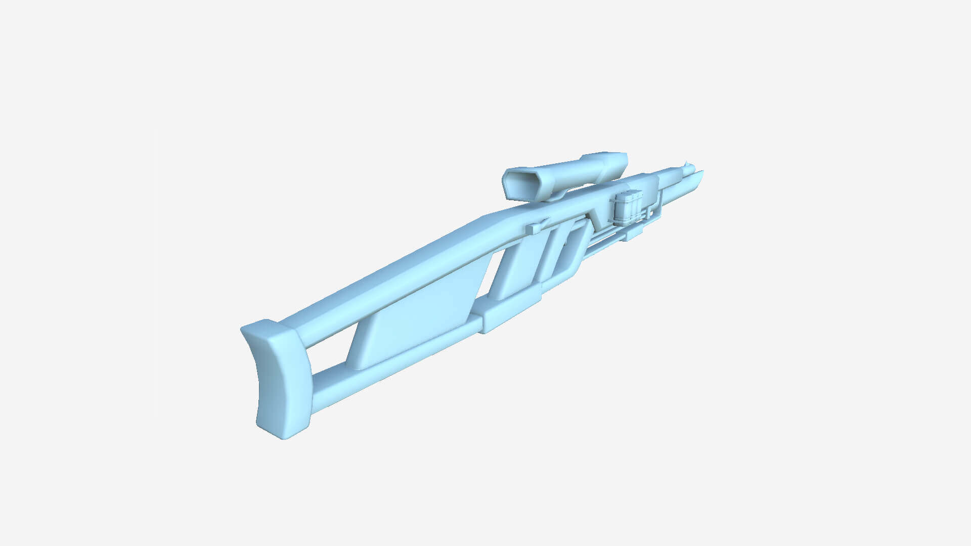 Sci-Fi Sniper Gunblade 02 - Black and Blue 3D Model by gsommer