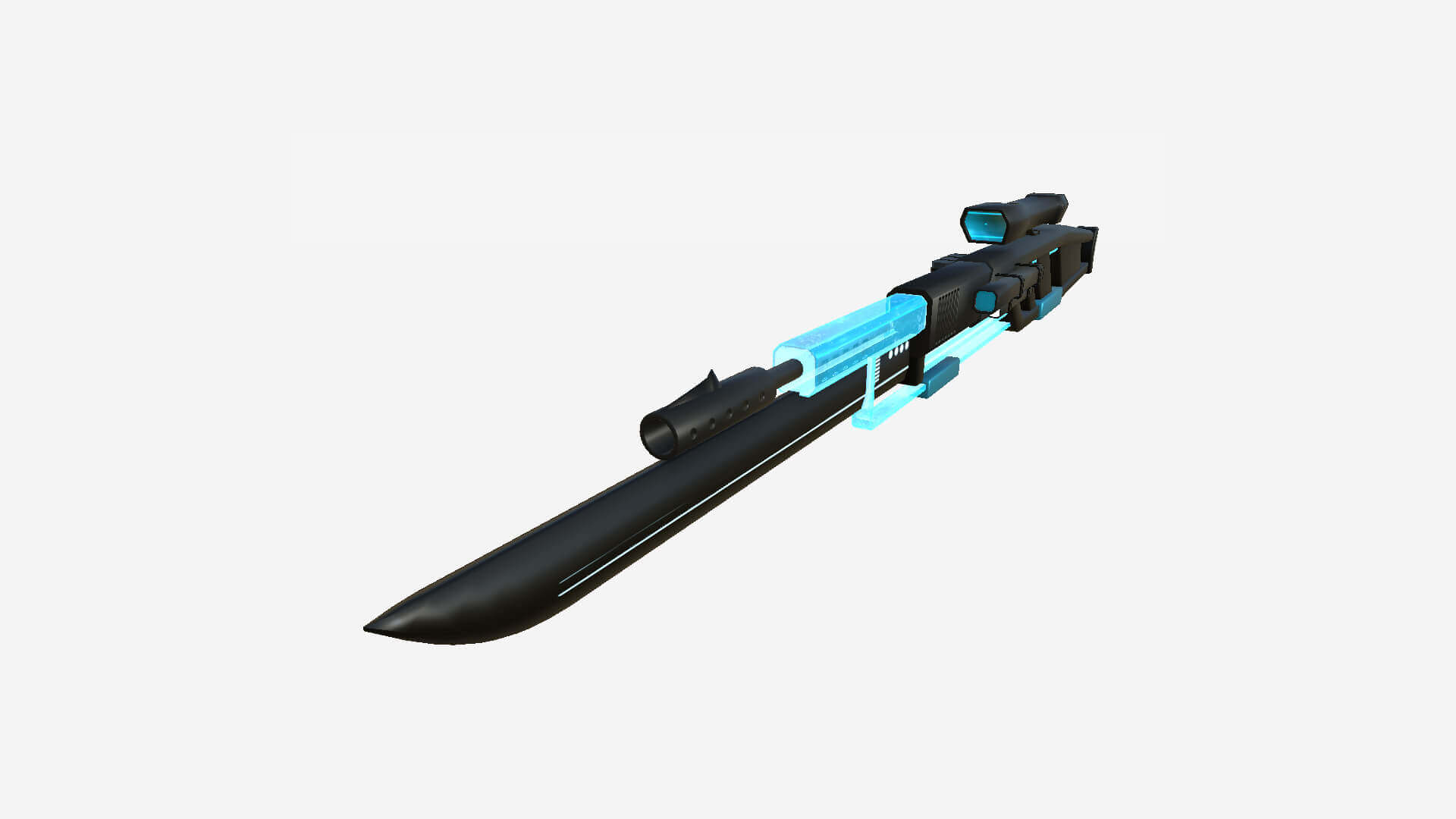 Sci-Fi Sniper Gunblade 03 - Black 3D Model by gsommer