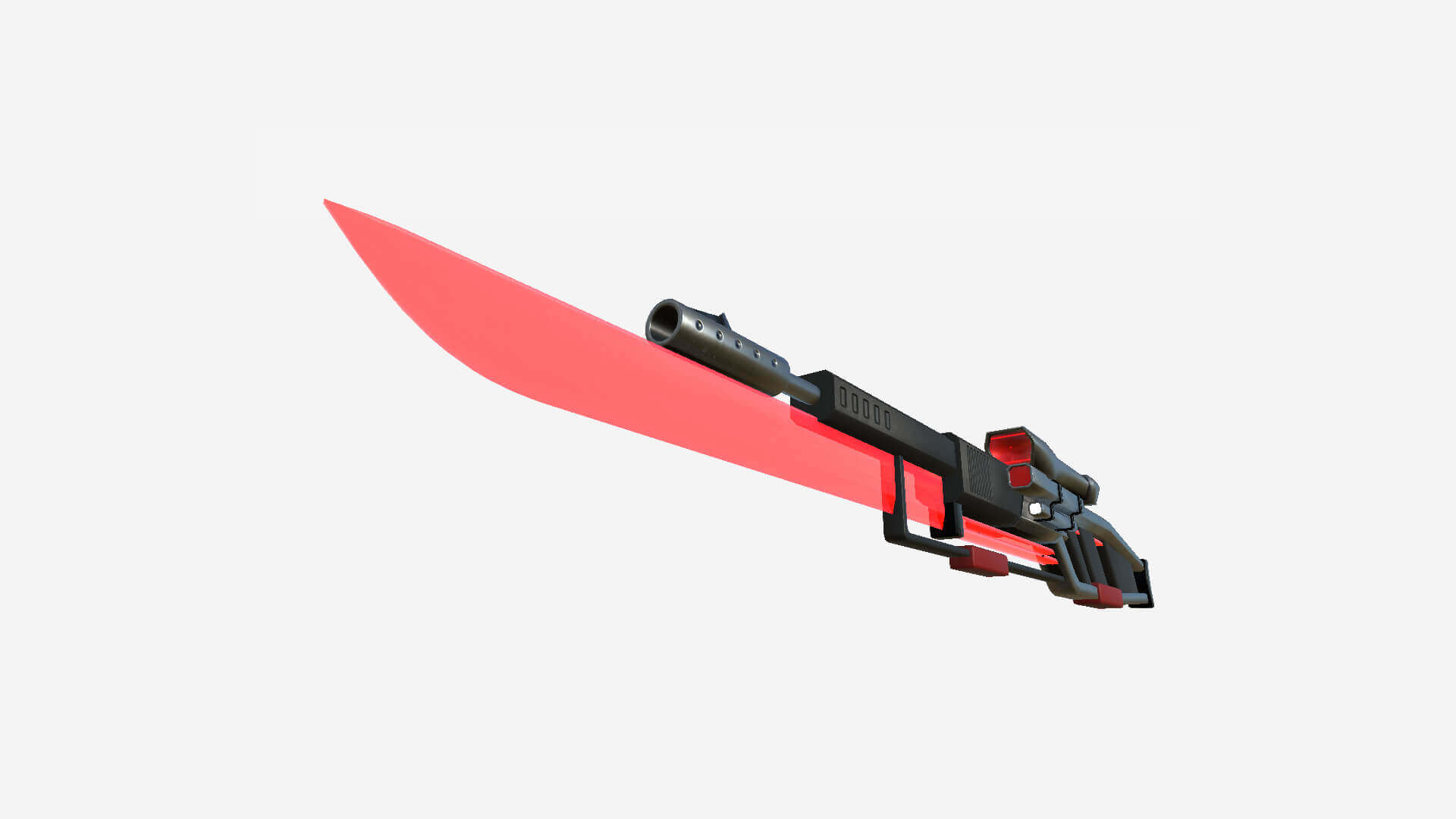 Sci-Fi Sniper Gunblade 04 - Metal Red 3D Model by gsommer