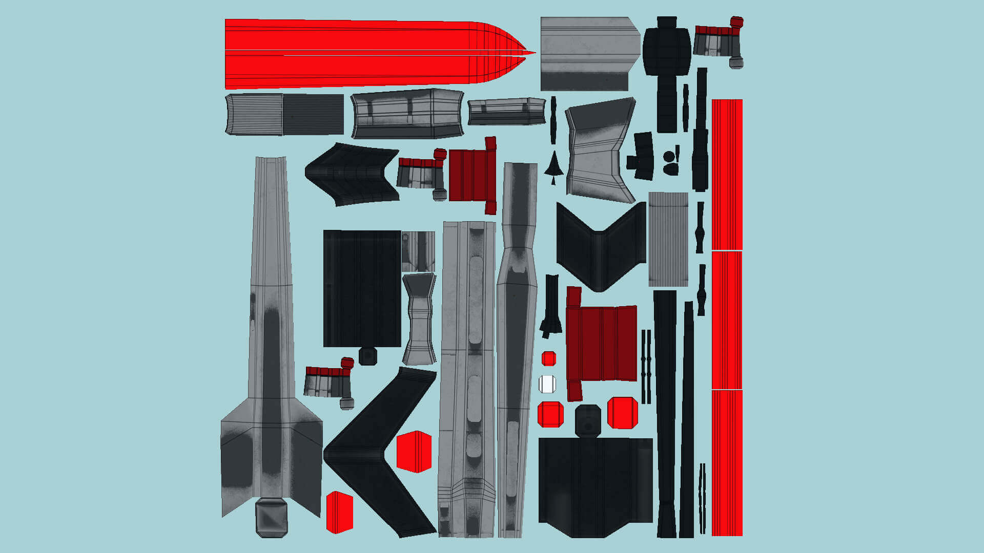 Sci-Fi Sniper Gunblade 04 - Metal Red 3D Model by gsommer