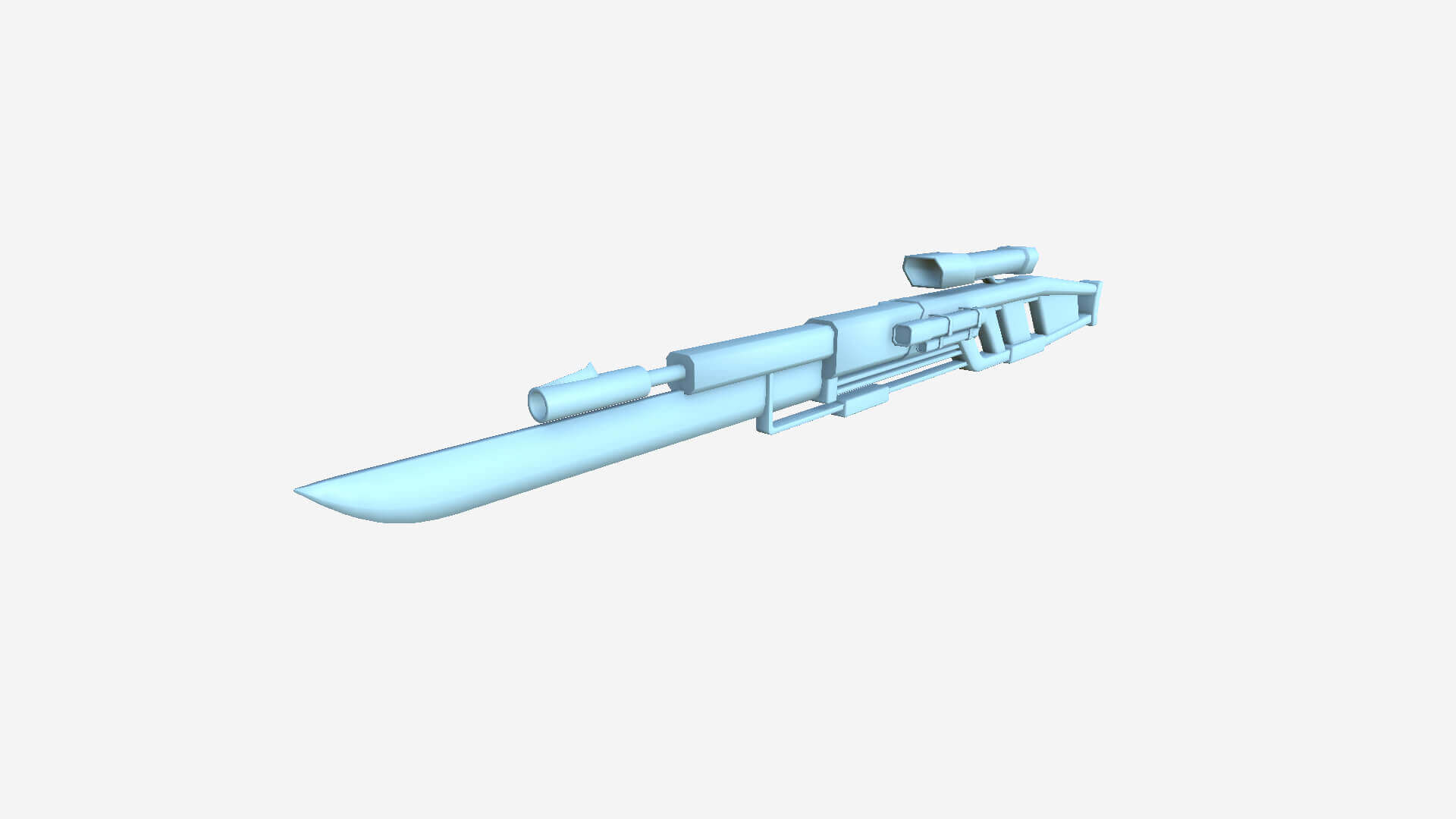 Sci-Fi Sniper Gunblade 04 - Metal Red 3D Model by gsommer
