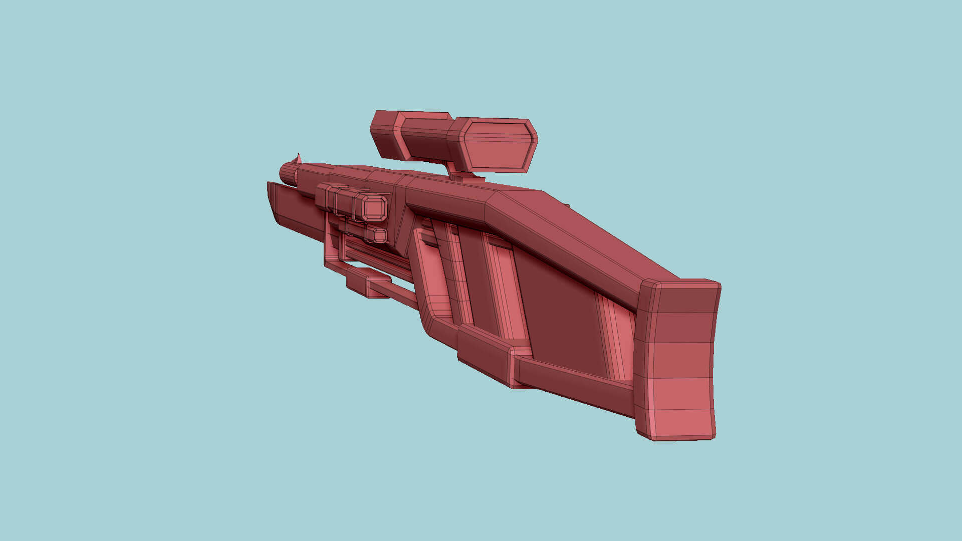Sci-Fi Sniper Gunblade 04 - Metal Red 3D Model by gsommer