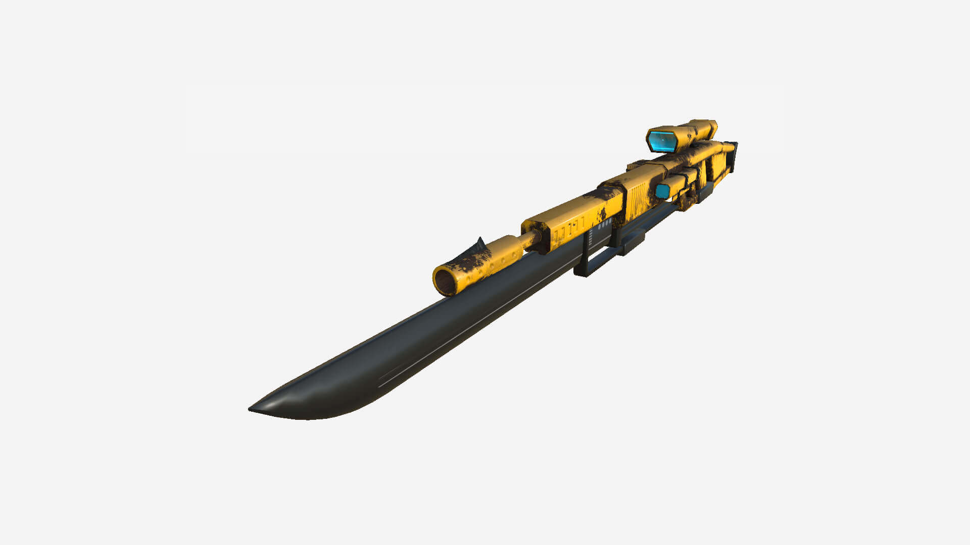 Sci-Fi Sniper Gunblade 06 - Yellow Dirt 3D Model by gsommer