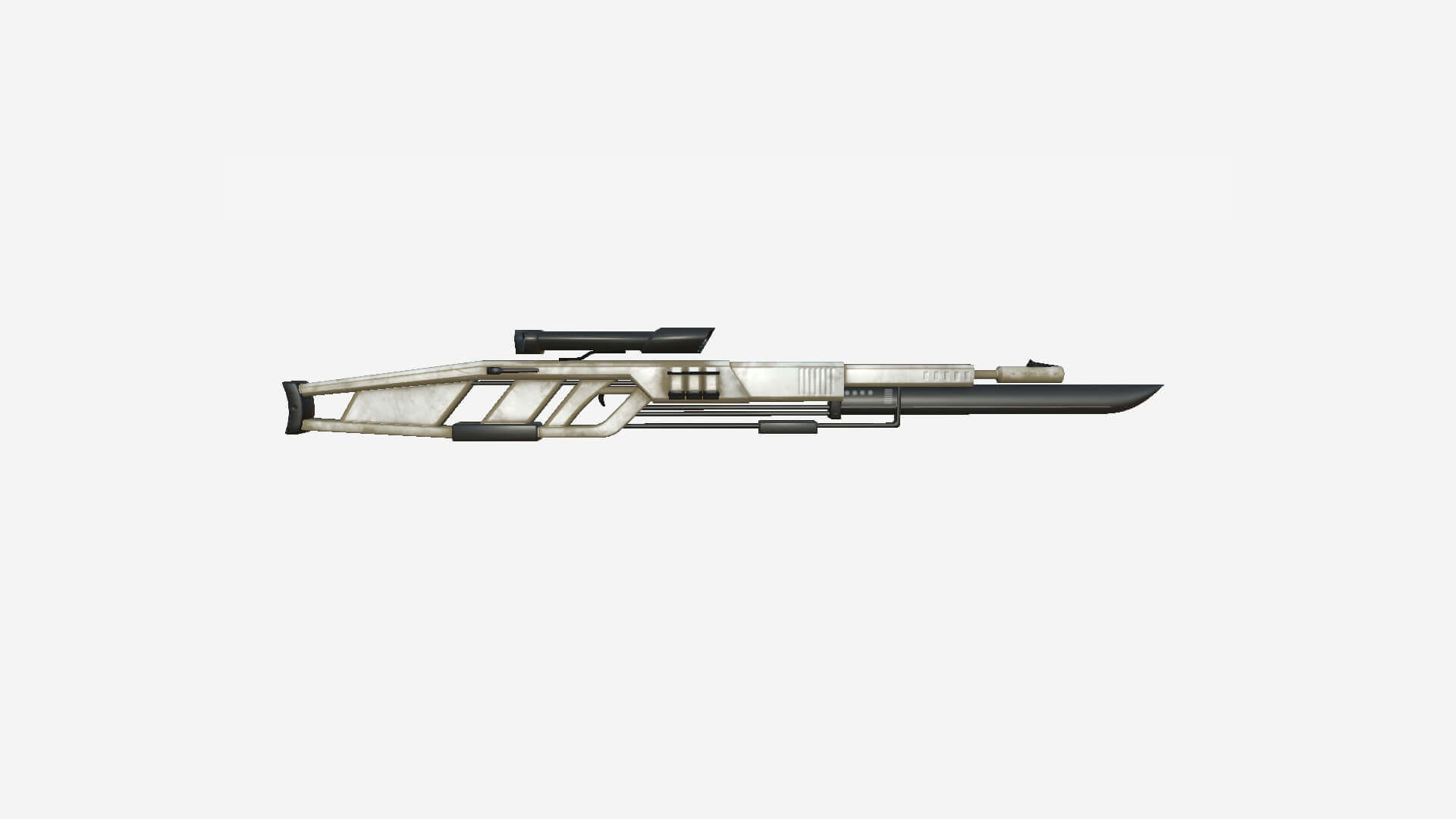 Sci-Fi Sniper Gunblade 07 - White and Black 3D Model by gsommer