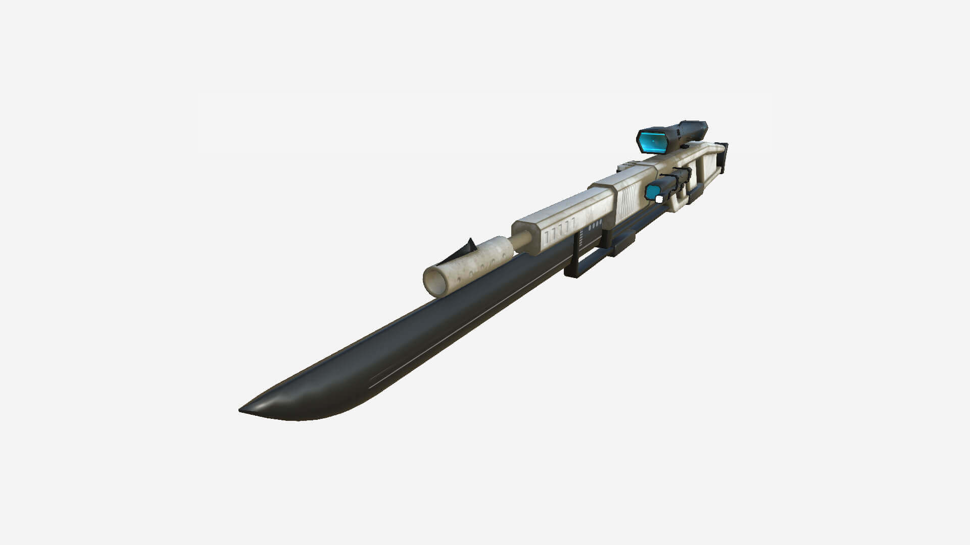 Sci-Fi Sniper Gunblade 07 - White and Black 3D Model by gsommer