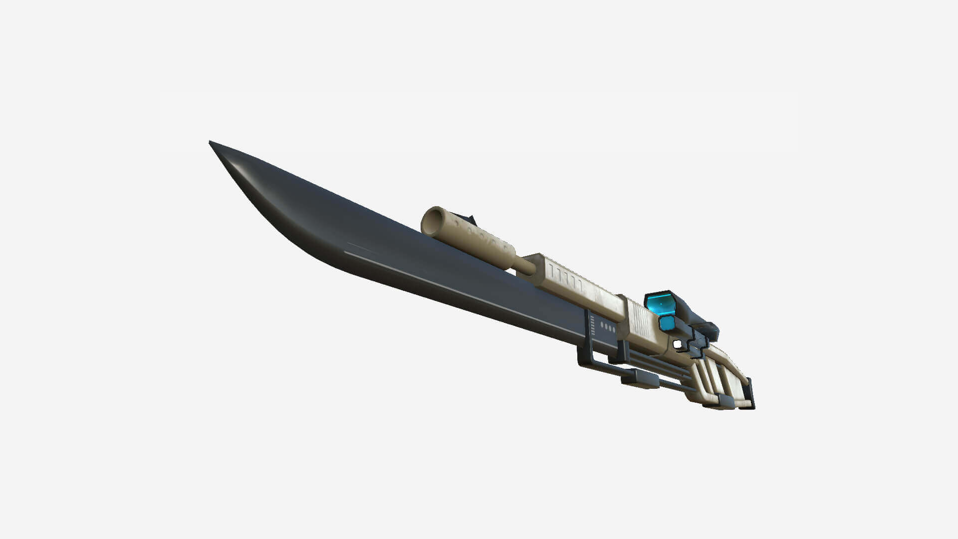 Sci-Fi Sniper Gunblade 07 - White and Black 3D Model by gsommer