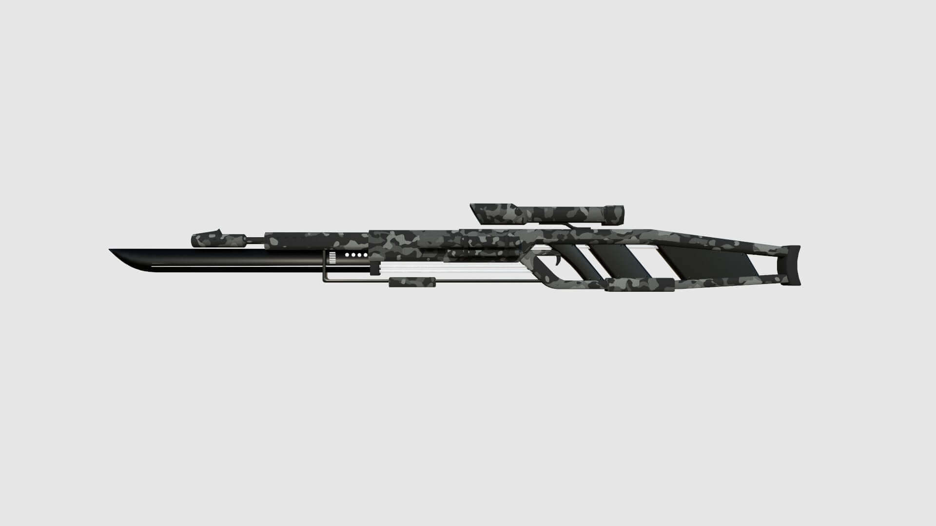 Sci-Fi Sniper Gunblade 08 - Black Camouflage 3D Model by gsommer