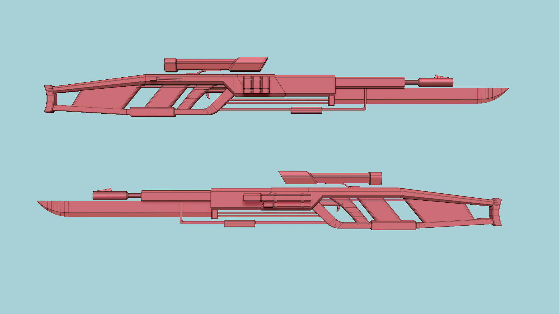 Sci-Fi Sniper Gunblade 08 - Black Camouflage 3D Model by gsommer