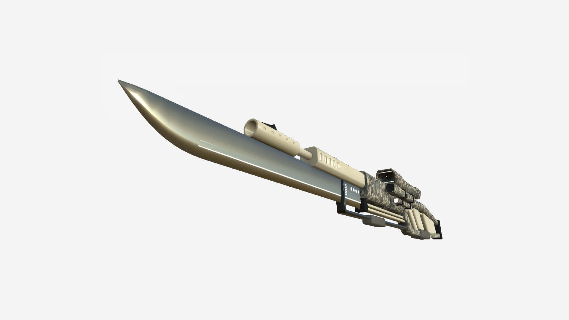 Sci-Fi Sniper Gunblade 09 - Digital Camouflage 3D Model by gsommer