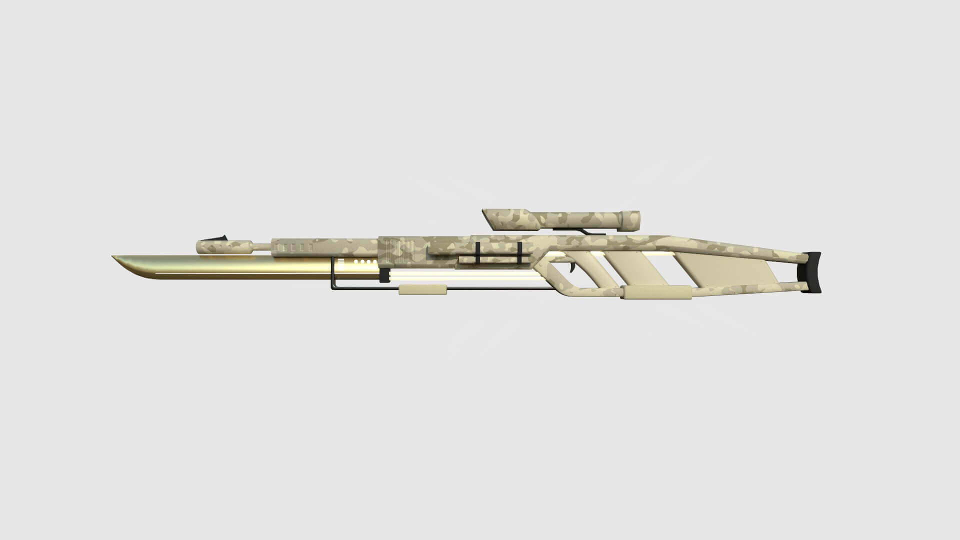 Sci-Fi Sniper Gunblade 10 - Desert Camouflage 3D Model by gsommer