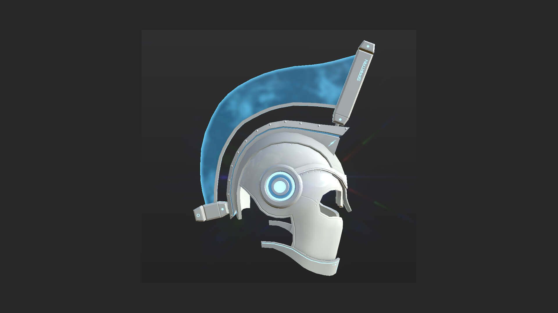 Sci-Fi Spartan Helmet 01 - White and Blue 3D Model by gsommer