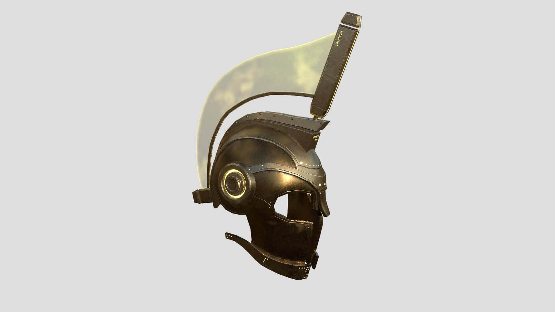 Sci-Fi Spartan Helmet 08 - Gold 3D Model by gsommer