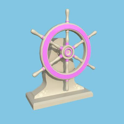 Ship Wheel 06 - Pink Cartoon 3D Model by gsommer