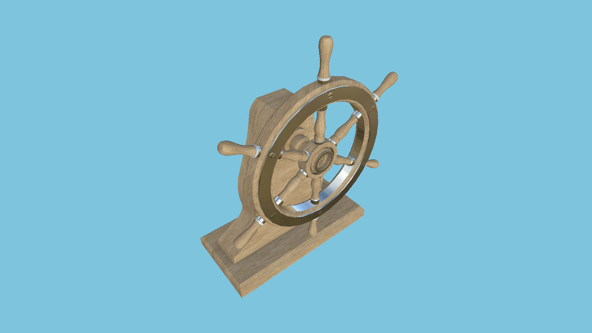 Ship Wheel 07 - Clear Wood 3D Model by gsommer