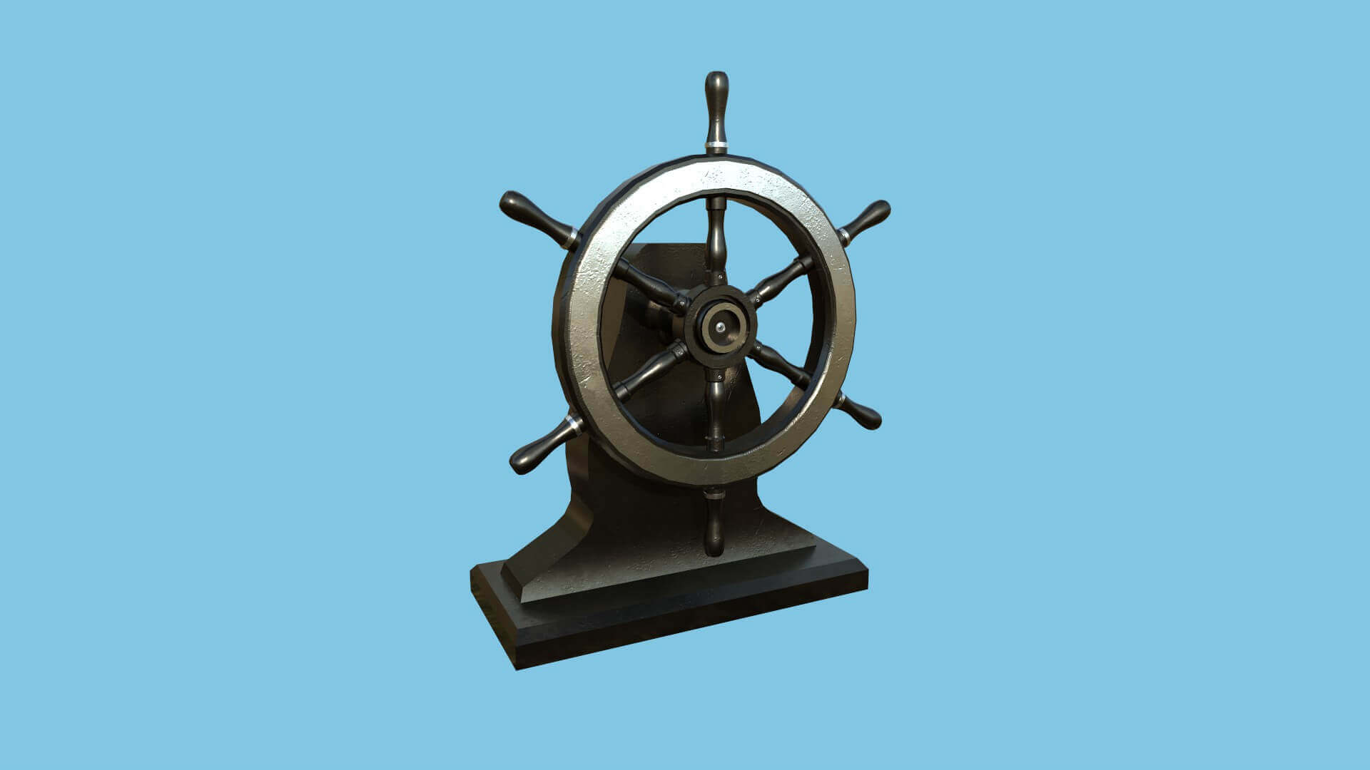 Ship Wheel 08 - Black 3D Model by gsommer