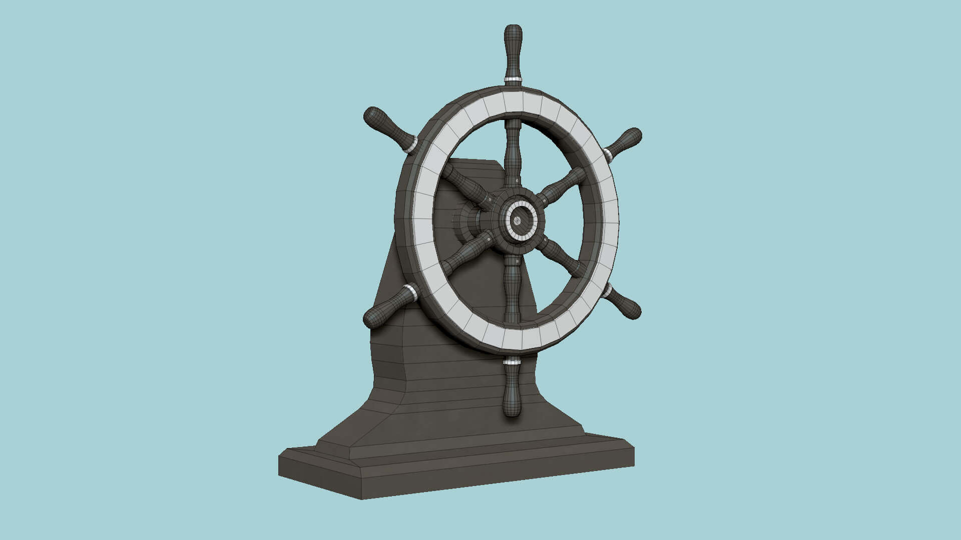 Ship Wheel 08 - Black 3D Model by gsommer