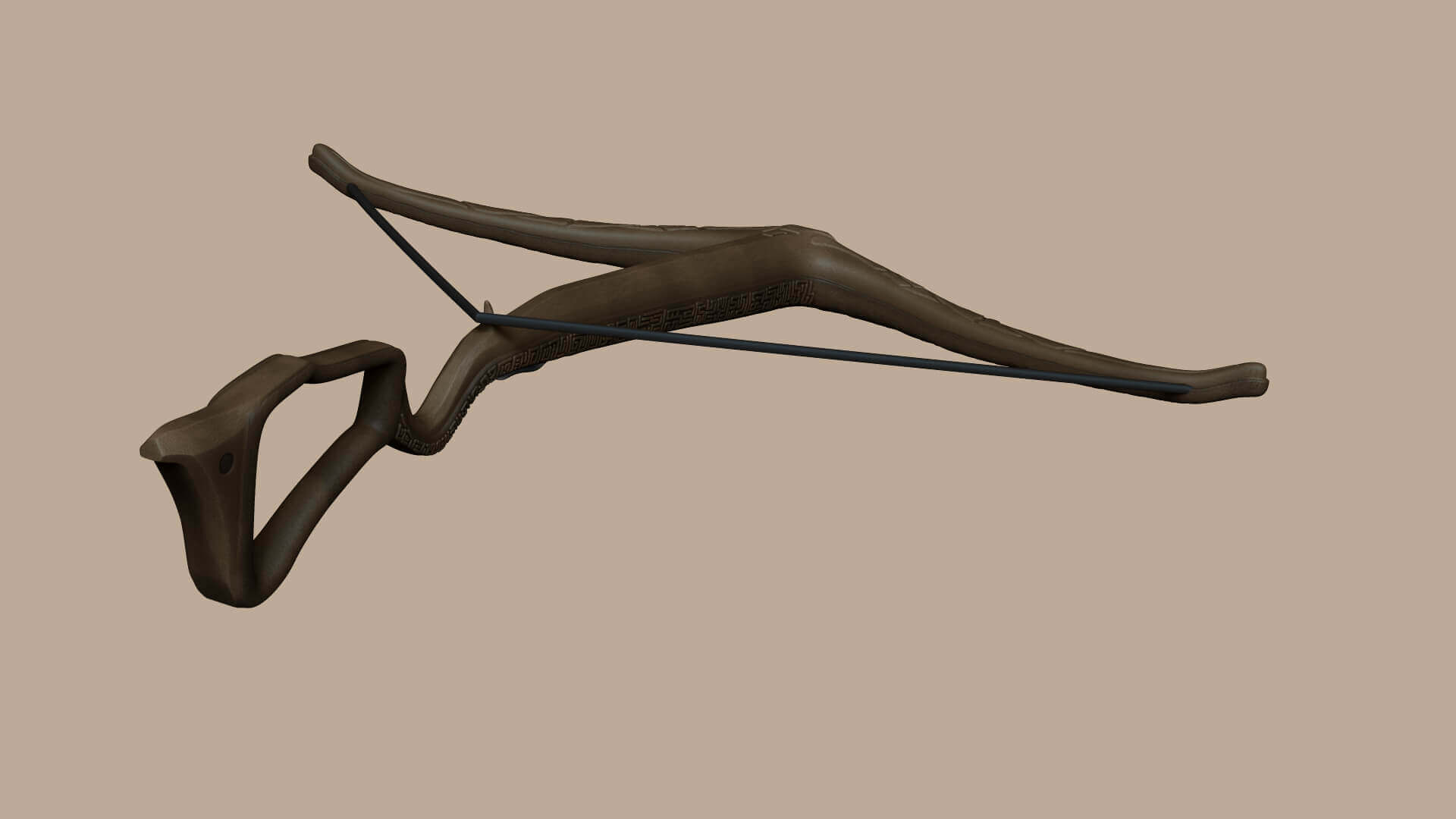 Simple Wooden Crossbow - 3D Model by gsommer