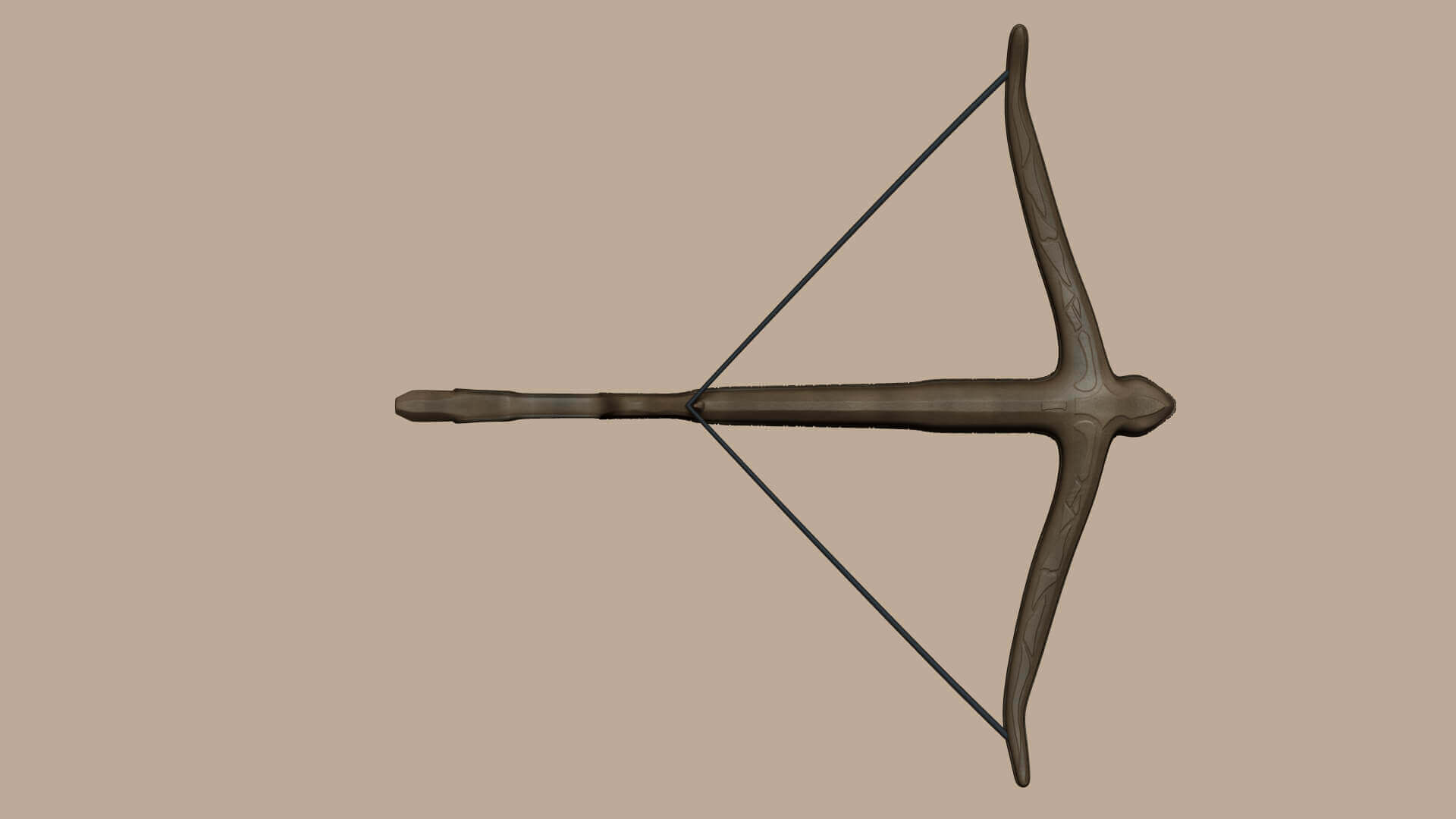 Simple Wooden Crossbow - 3D Model by gsommer