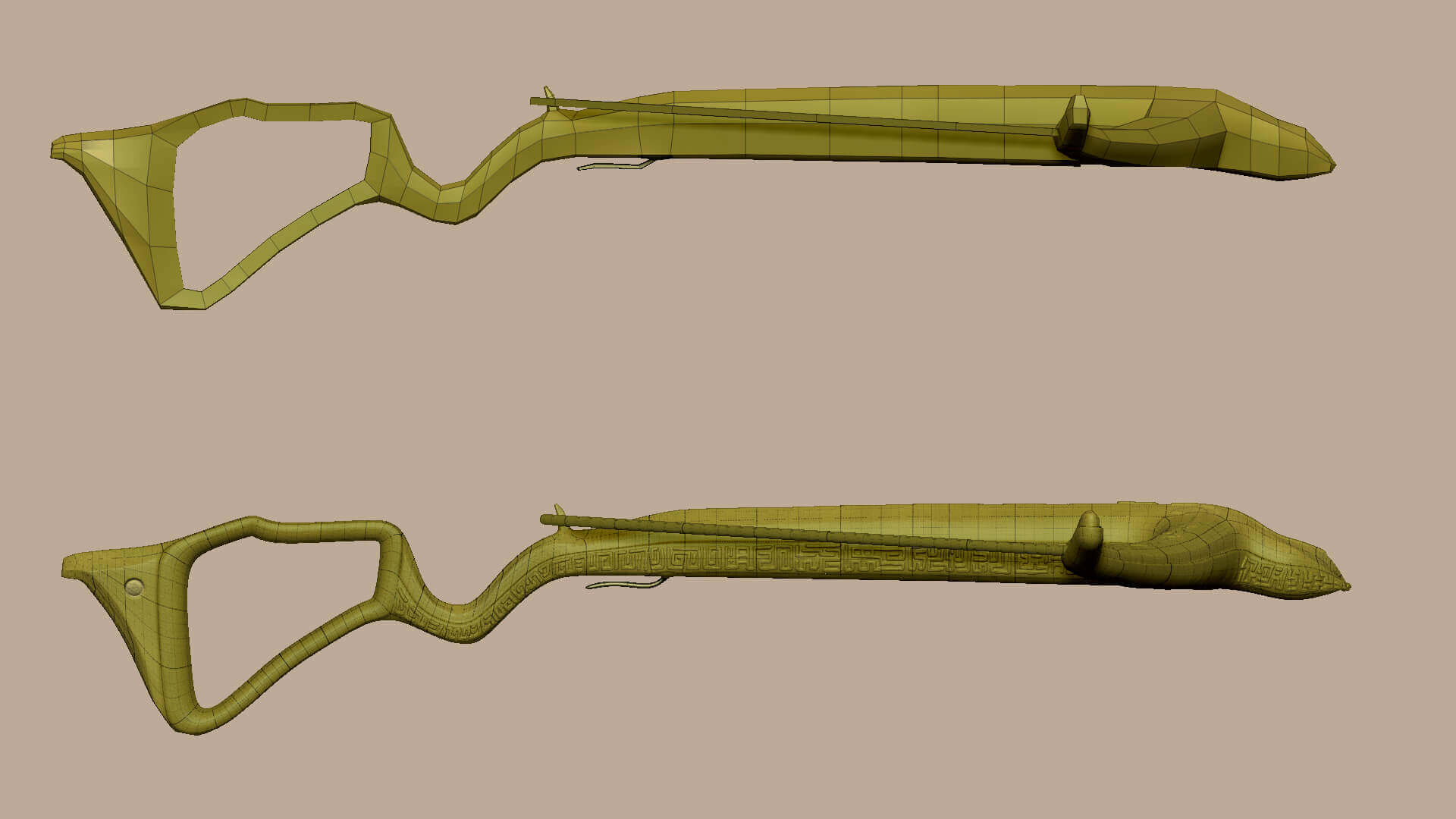 Simple Wooden Crossbow - 3D Model by gsommer