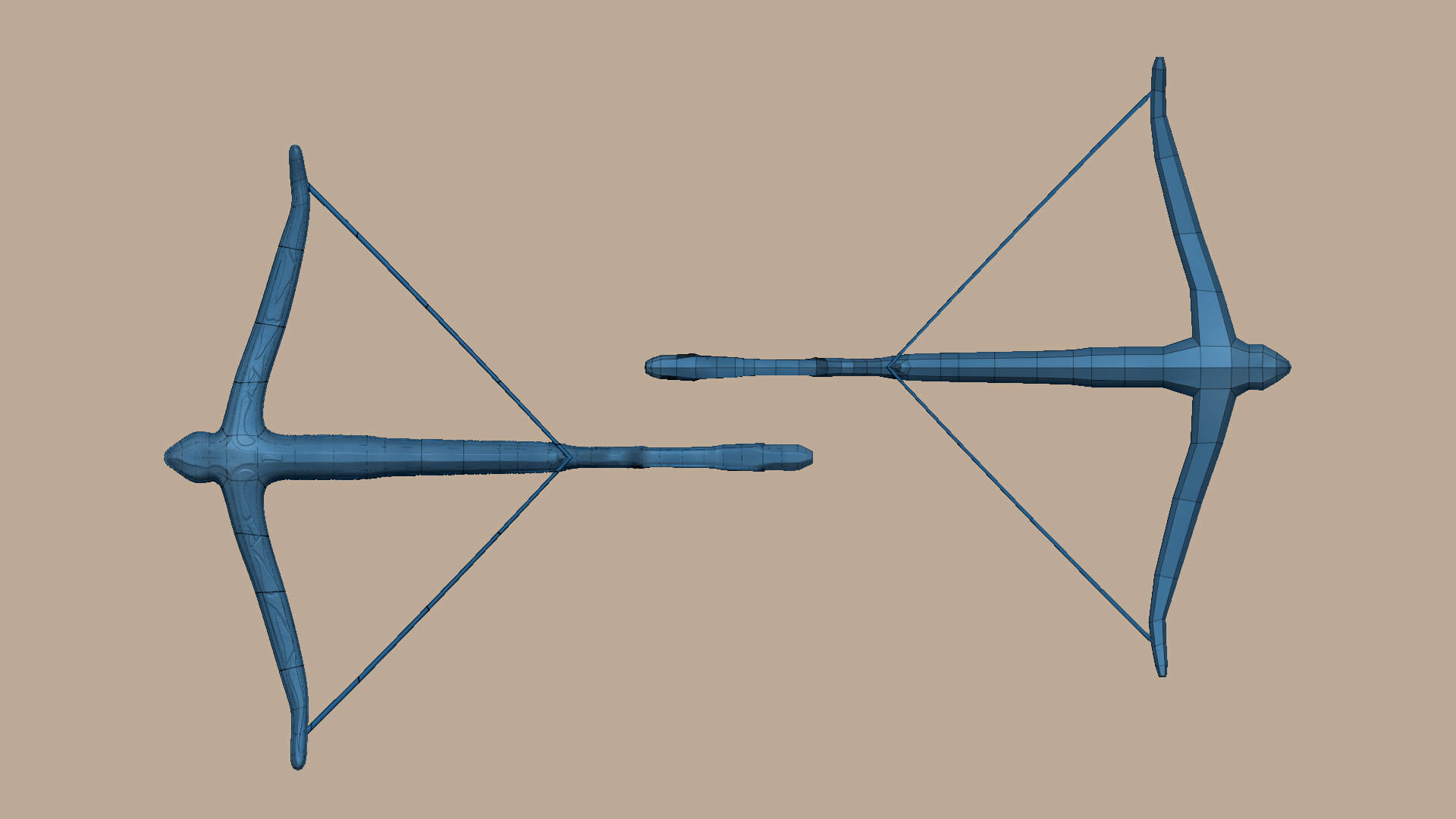 Simple Wooden Crossbow - 3D Model by gsommer