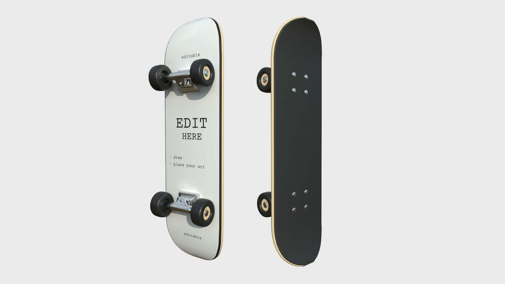 Skateboard 10 - Editable 3D Model by gsommer