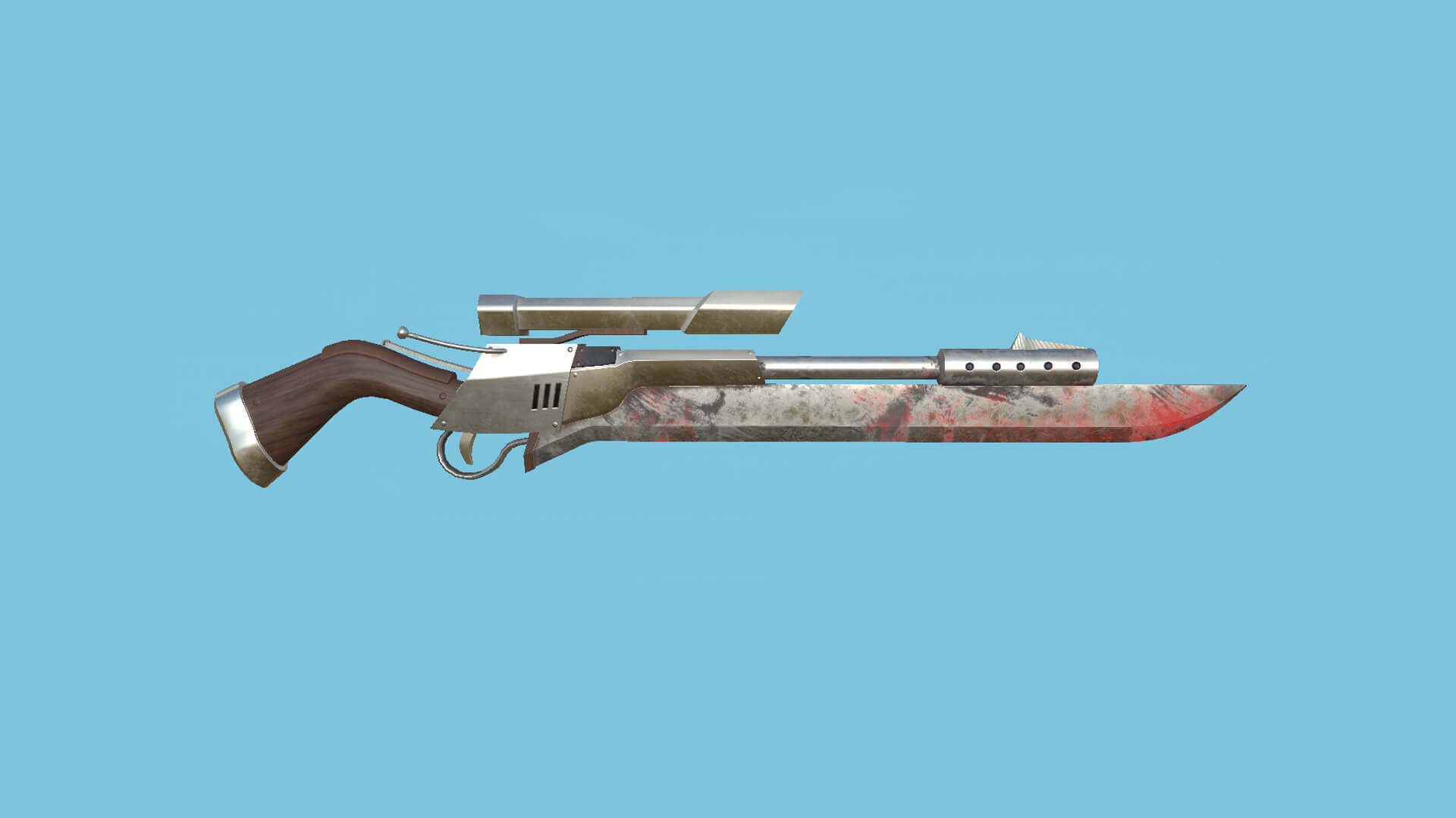 Sniper Gunblade 02 - Dirt Blood 3D Model by gsommer