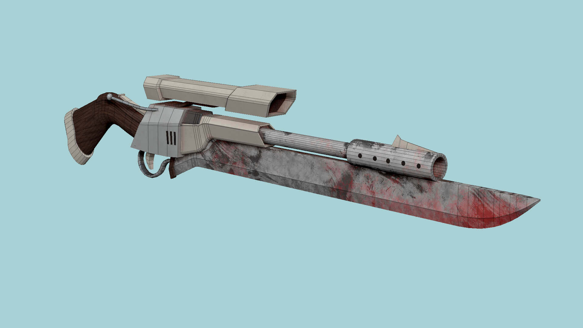 Sniper Gunblade 02 - Dirt Blood 3D Model by gsommer