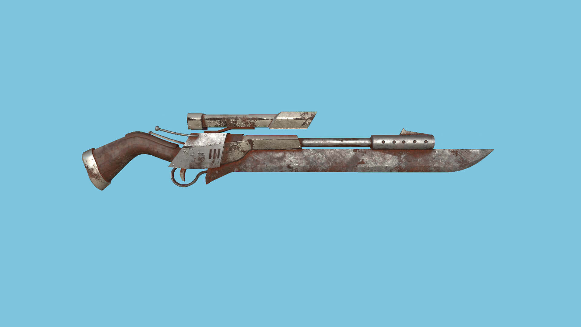 Sniper Gunblade 03 - Destroyed Rust 3D Model by gsommer