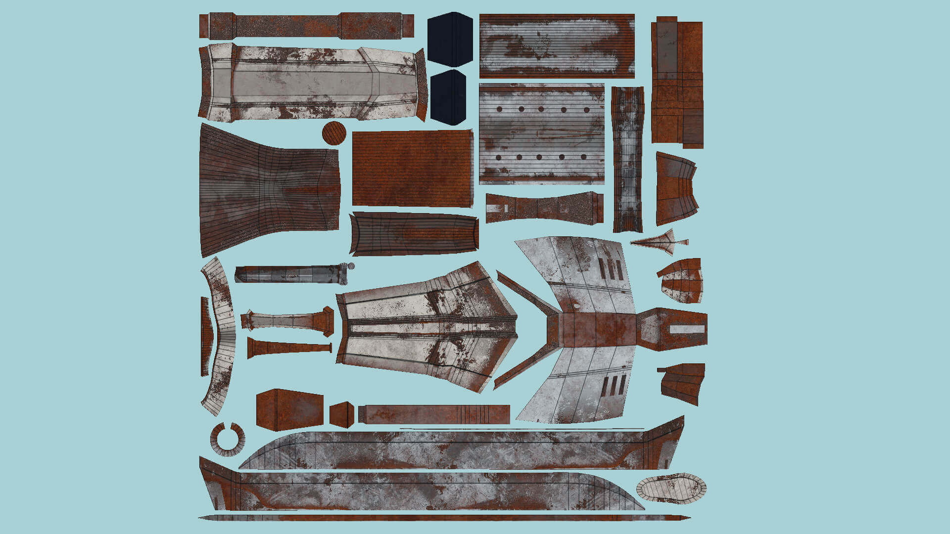 Sniper Gunblade 03 - Destroyed Rust 3D Model by gsommer