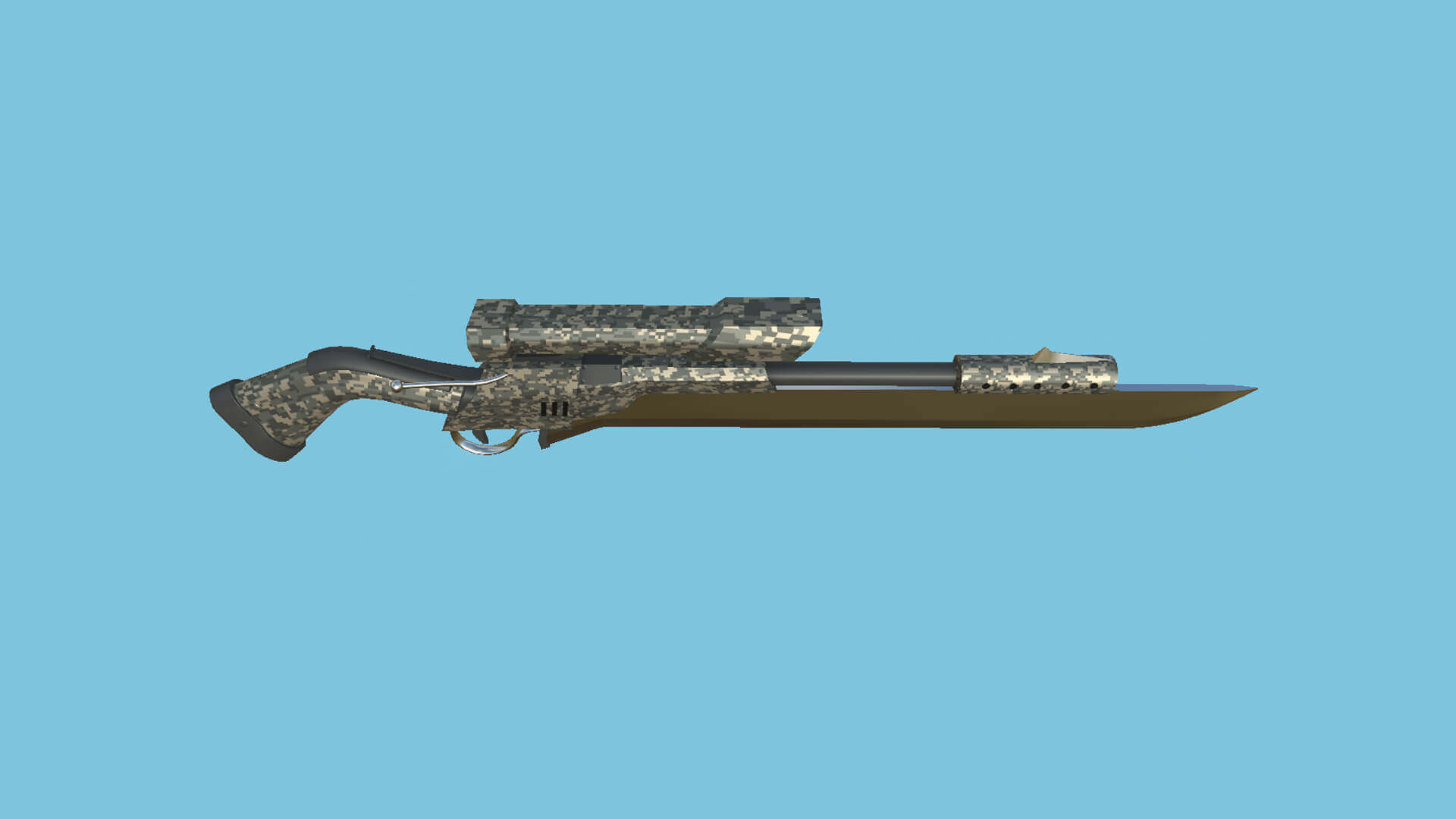 Sniper Gunblade 04 - Camouflage Digital 3D Model by gsommer