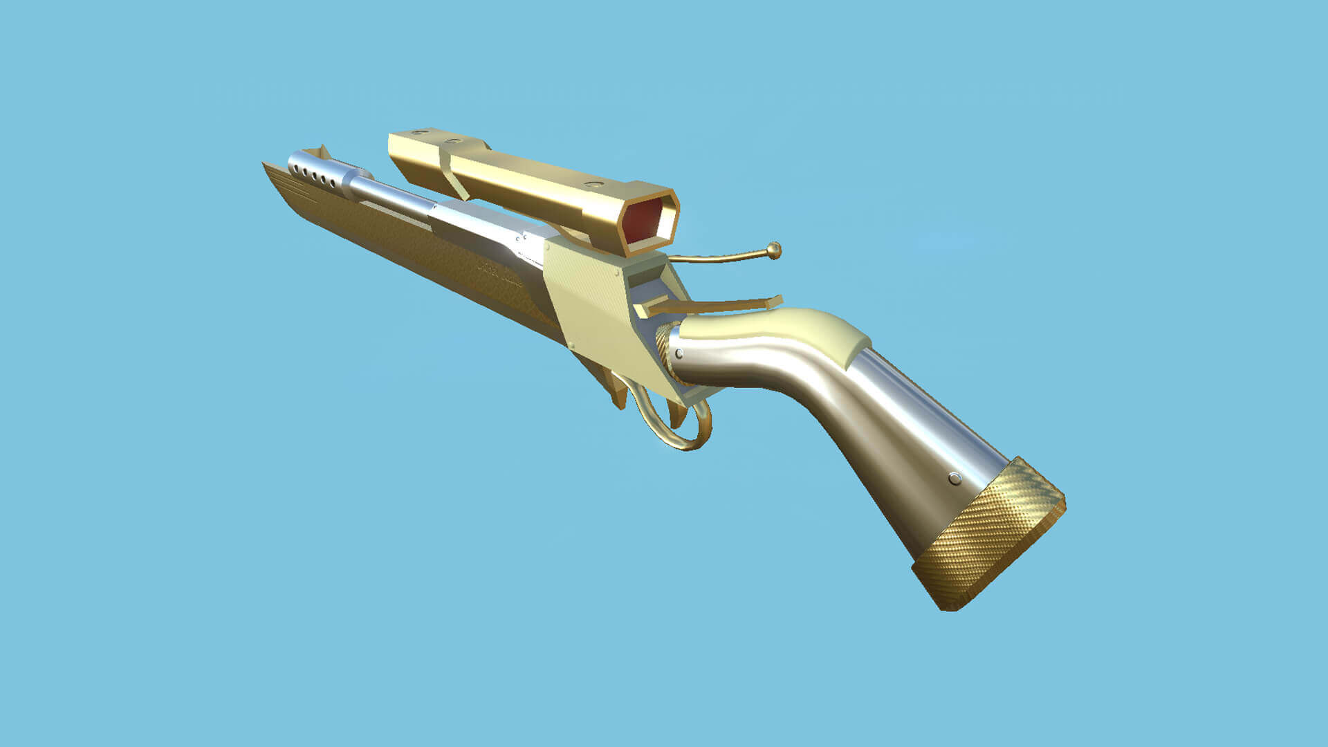 Sniper Gunblade 05 - Luxury Golden 3D Model by gsommer