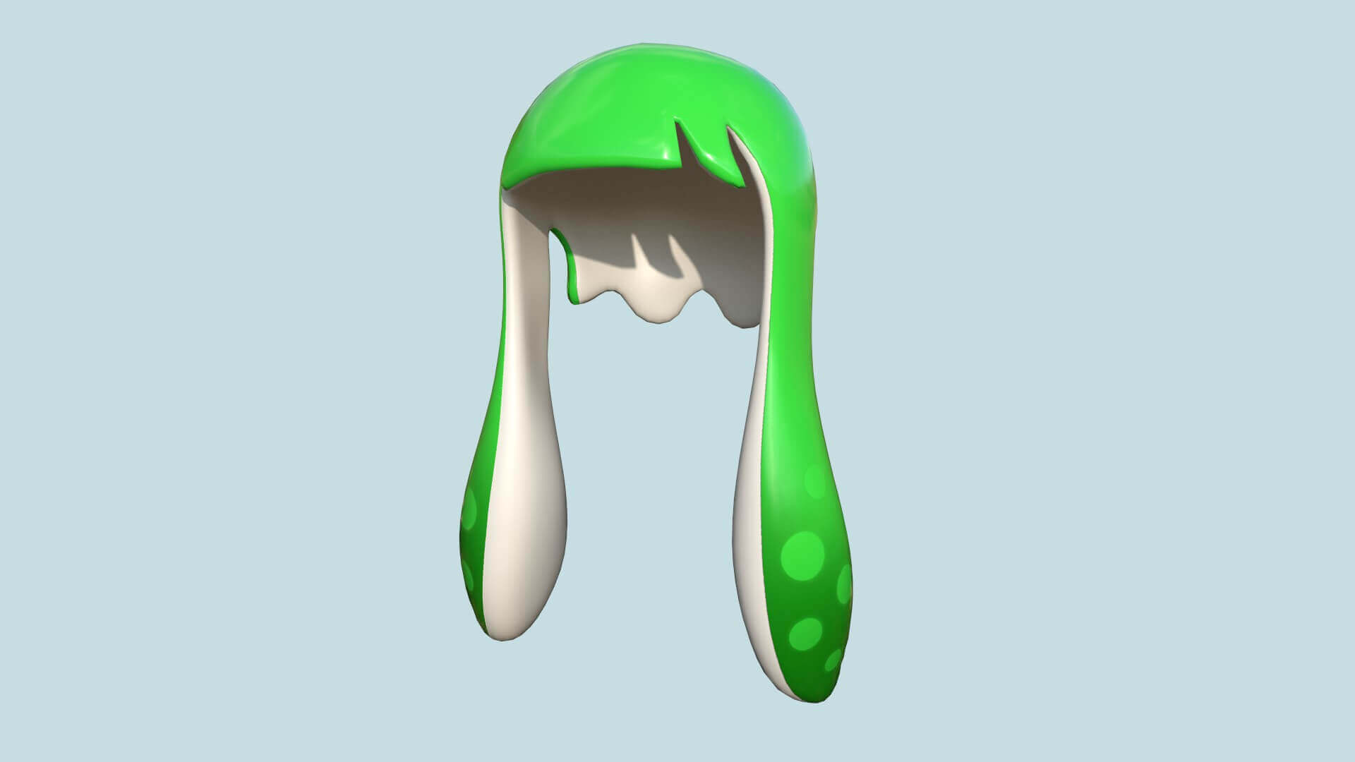Splatoon Hair 03 - Green 3D Model by gsommer
