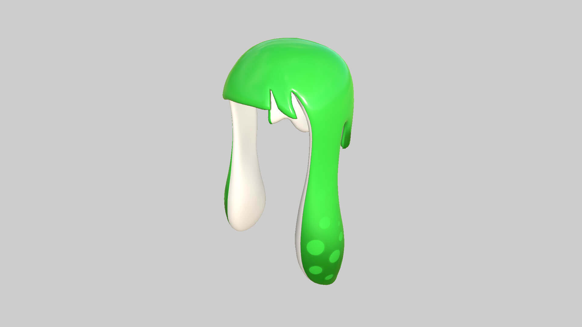 Splatoon Hair 03 - Green 3D Model by gsommer