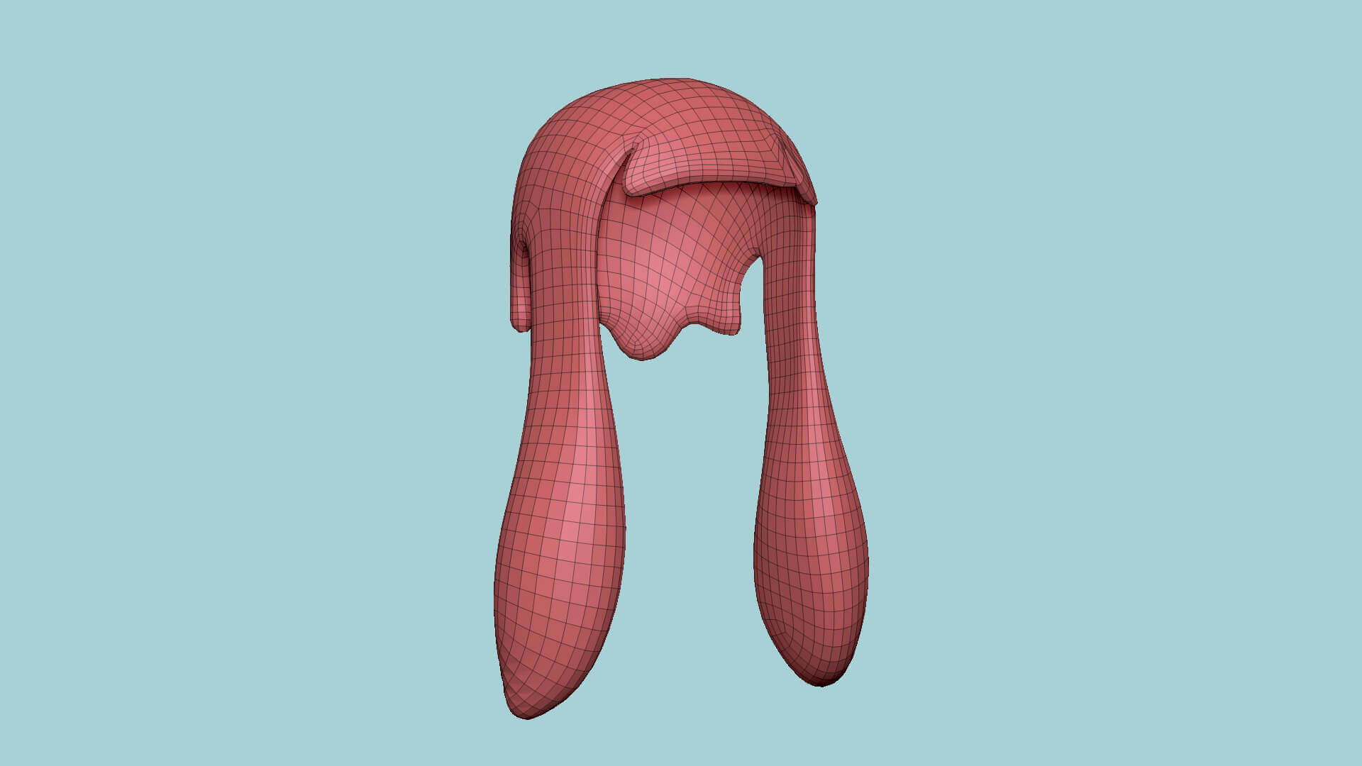 Splatoon Hair 03 - Green 3D Model by gsommer