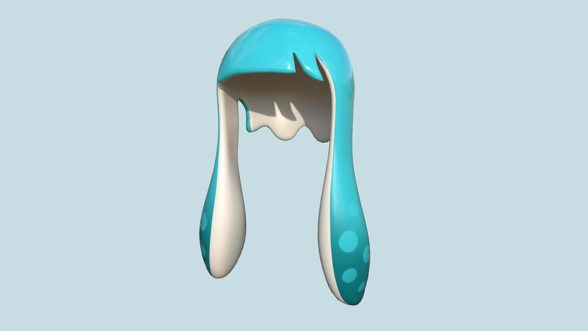 Splatoon Hair 05 - Light Blue 3D Model by gsommer
