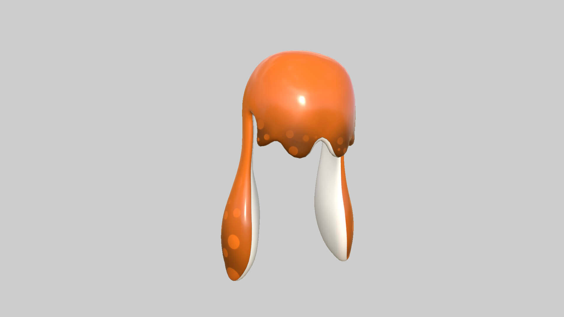 Splatoon Hair 07 - Orange 3D Model by gsommer