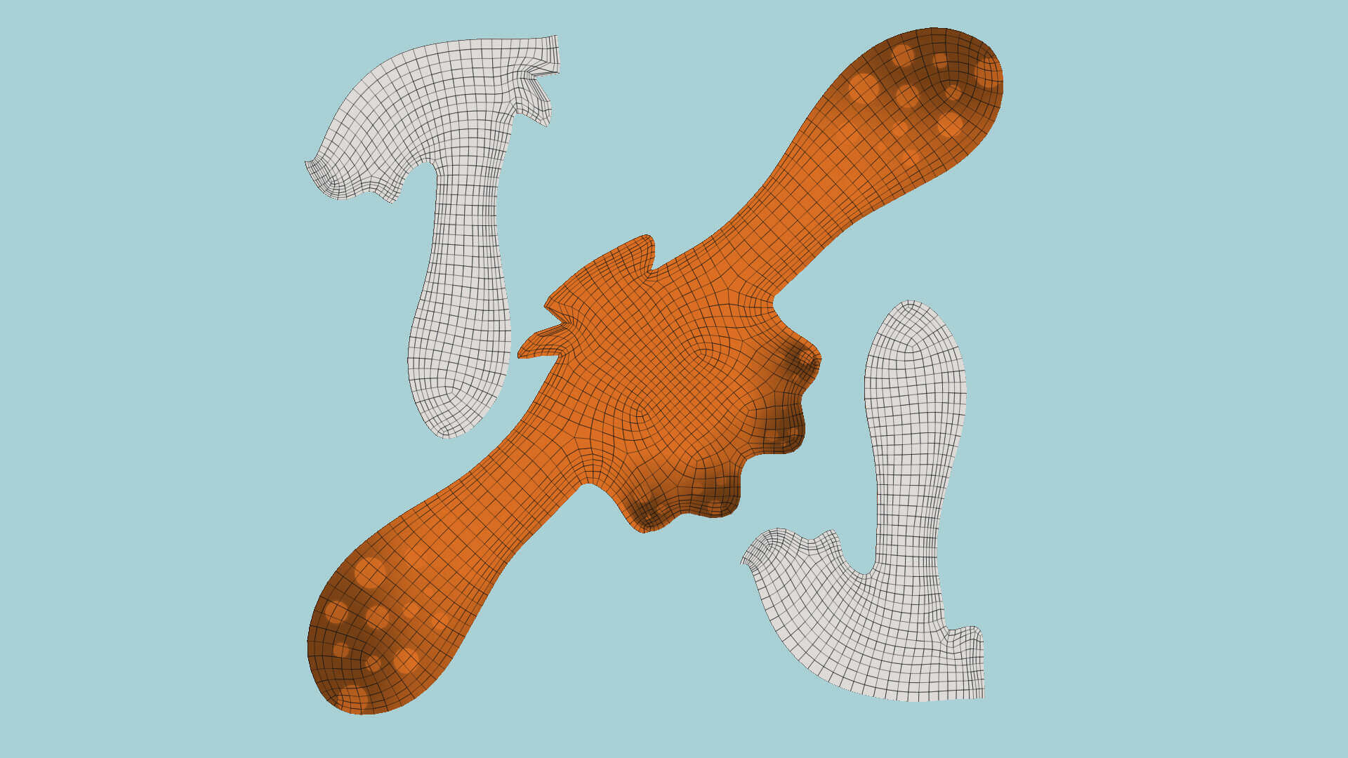 Splatoon Hair 07 - Orange 3D Model by gsommer