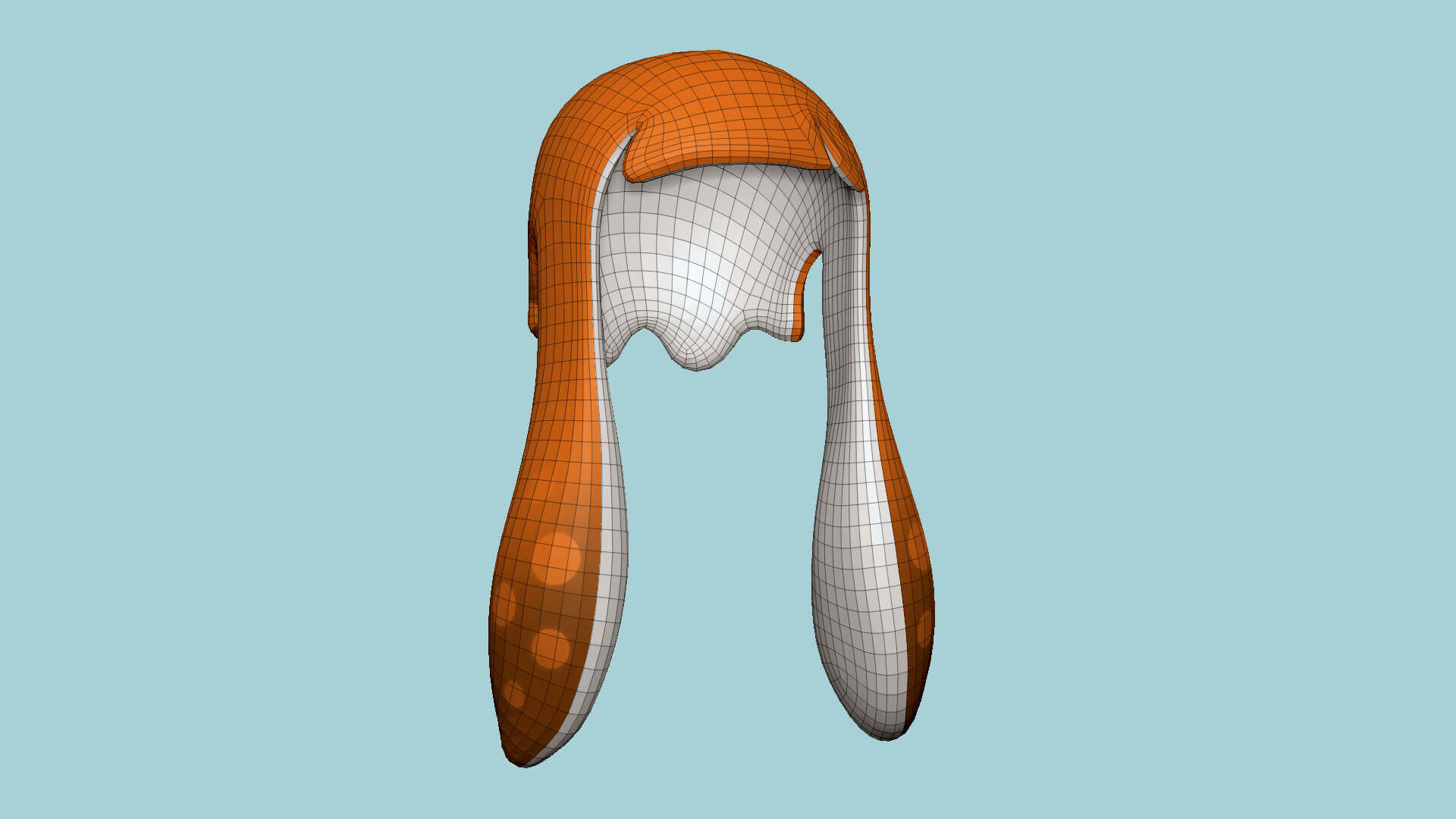 Splatoon Hair 07 - Orange 3D Model by gsommer