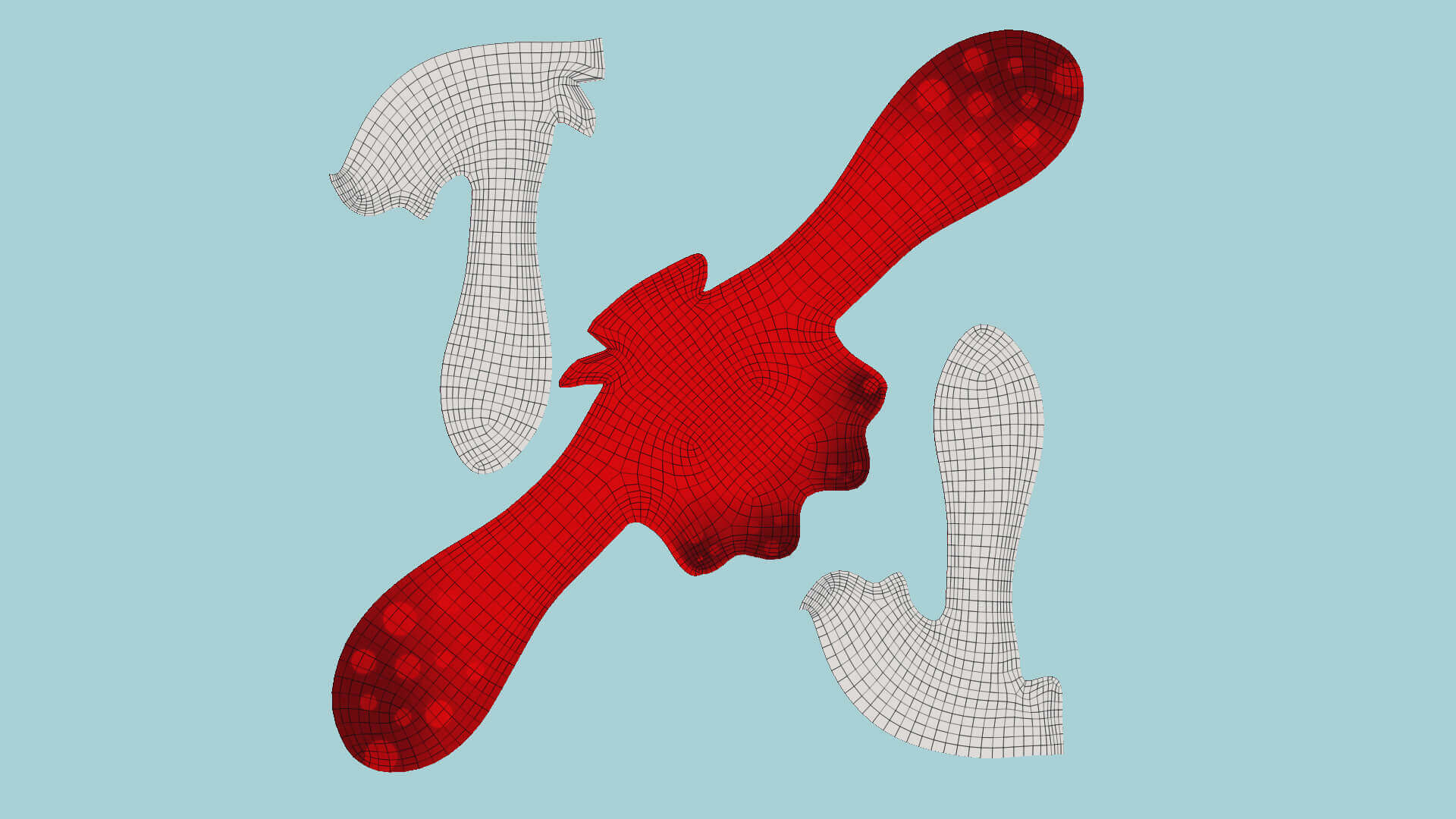 Splatoon Hair 09 - Red 3D Model by gsommer